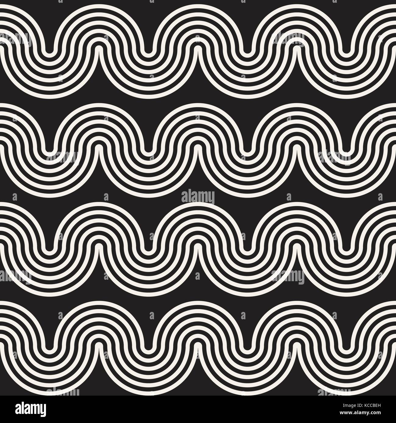 Seamless wavy lines pattern. Repeating vector texture. Stylish stripes ...