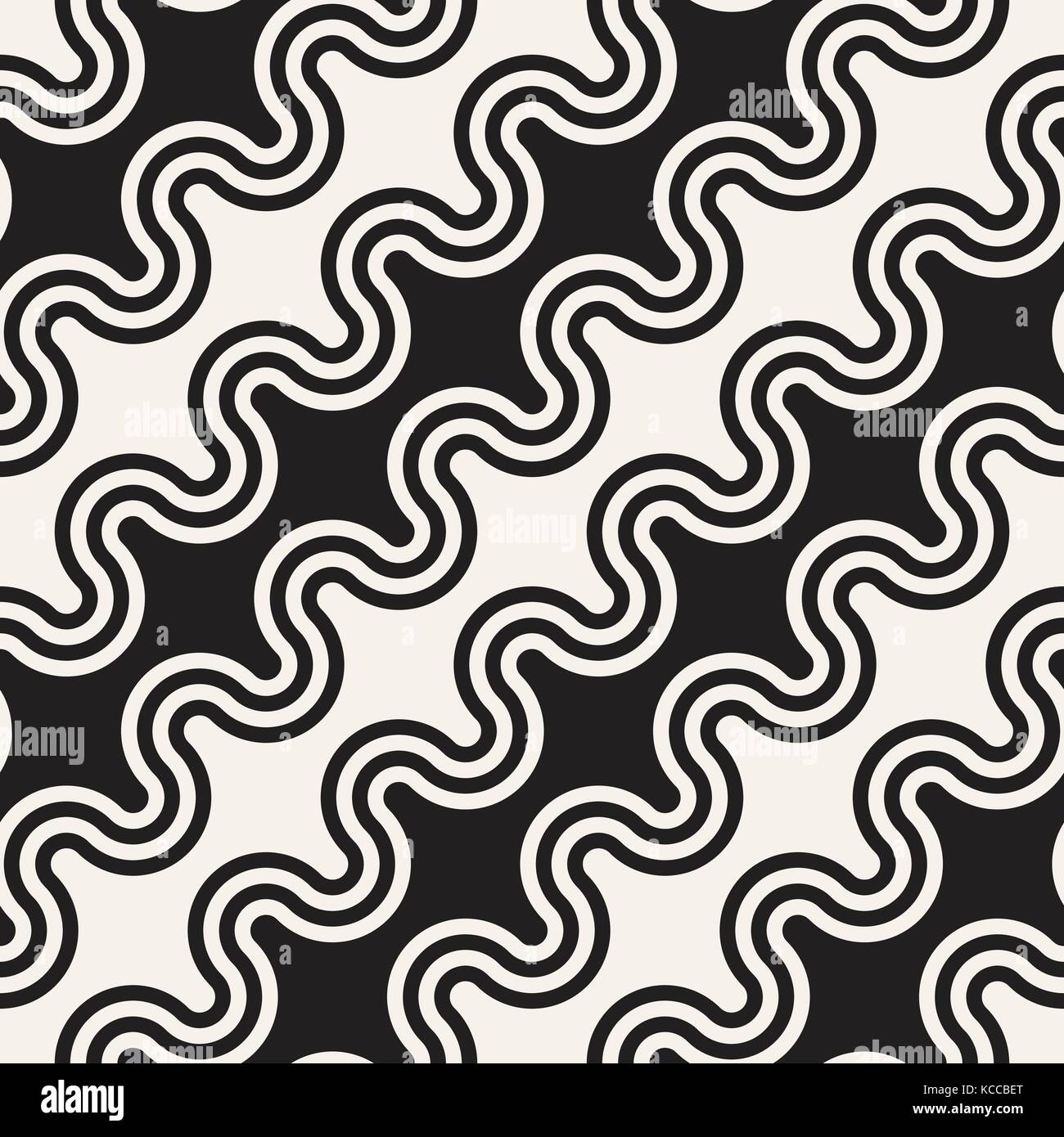 Seamless wavy lines pattern. Repeating vector texture. Stylish stripes ...