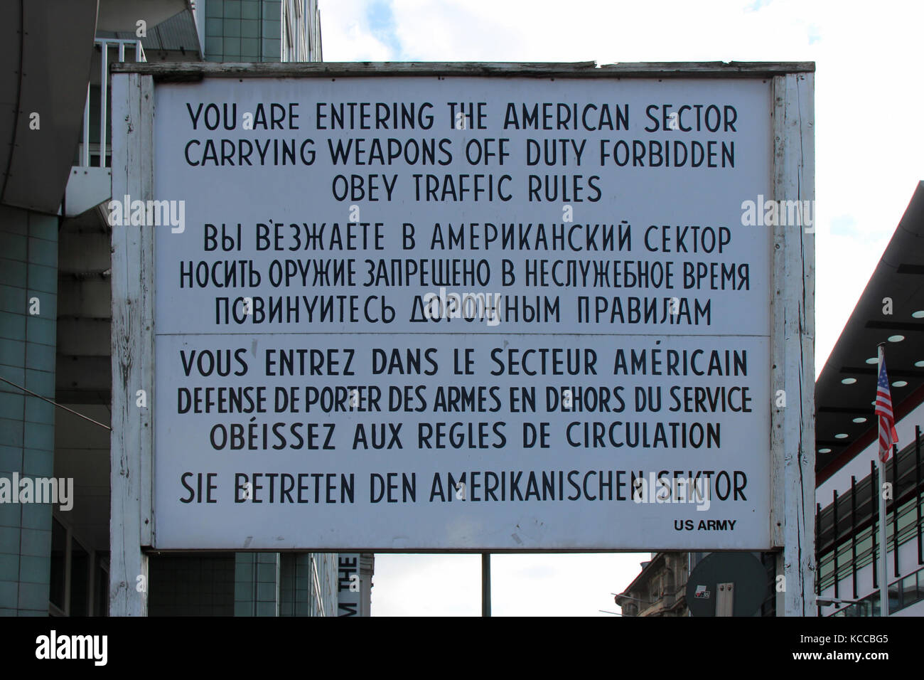 Sign at Checkpoint Charlie in Berlin (Germany Stock Photo - Alamy