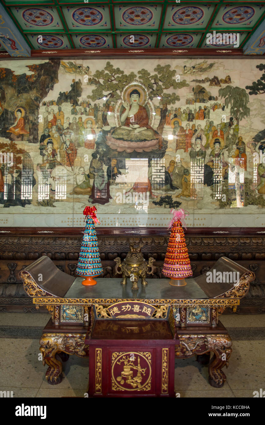 Buddha Mural in Tusita Palace at Wild Goose Pagoda, Xi'an, China Stock ...