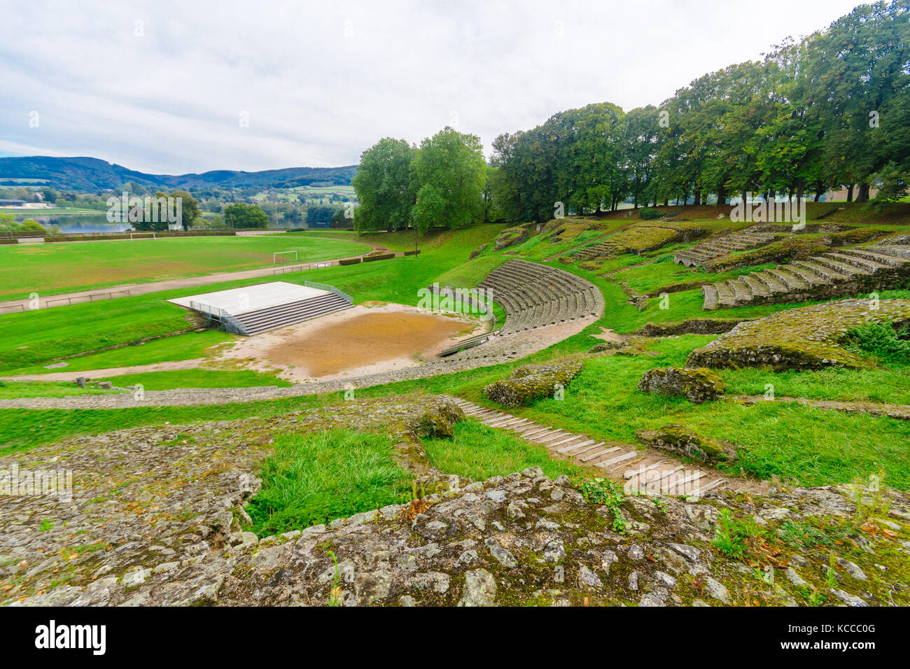 The roman theater remains in Autun, Burgundy, France Stock Photo - Alamy