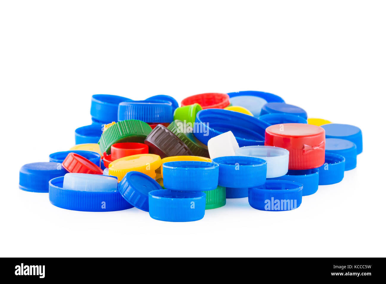 Color plastic bottle caps isolated on white background Stock Photo - Alamy