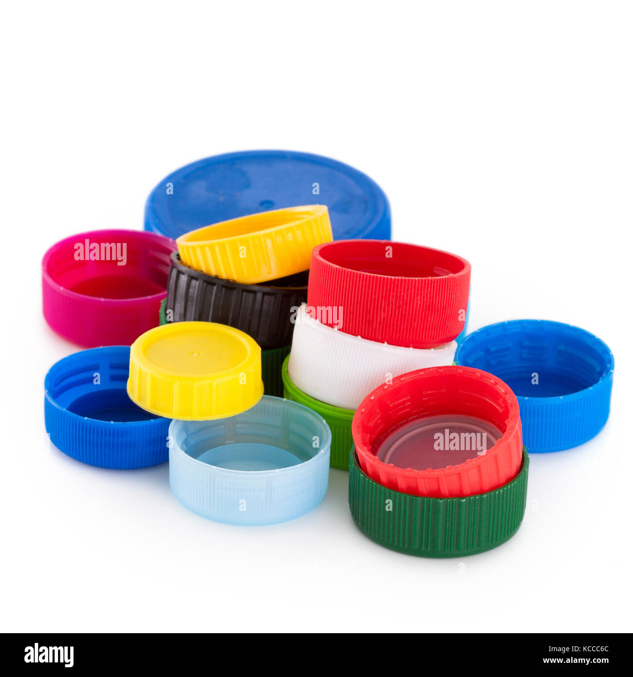 Few colored plastic bottle cap isolated on white background Stock Photo ...