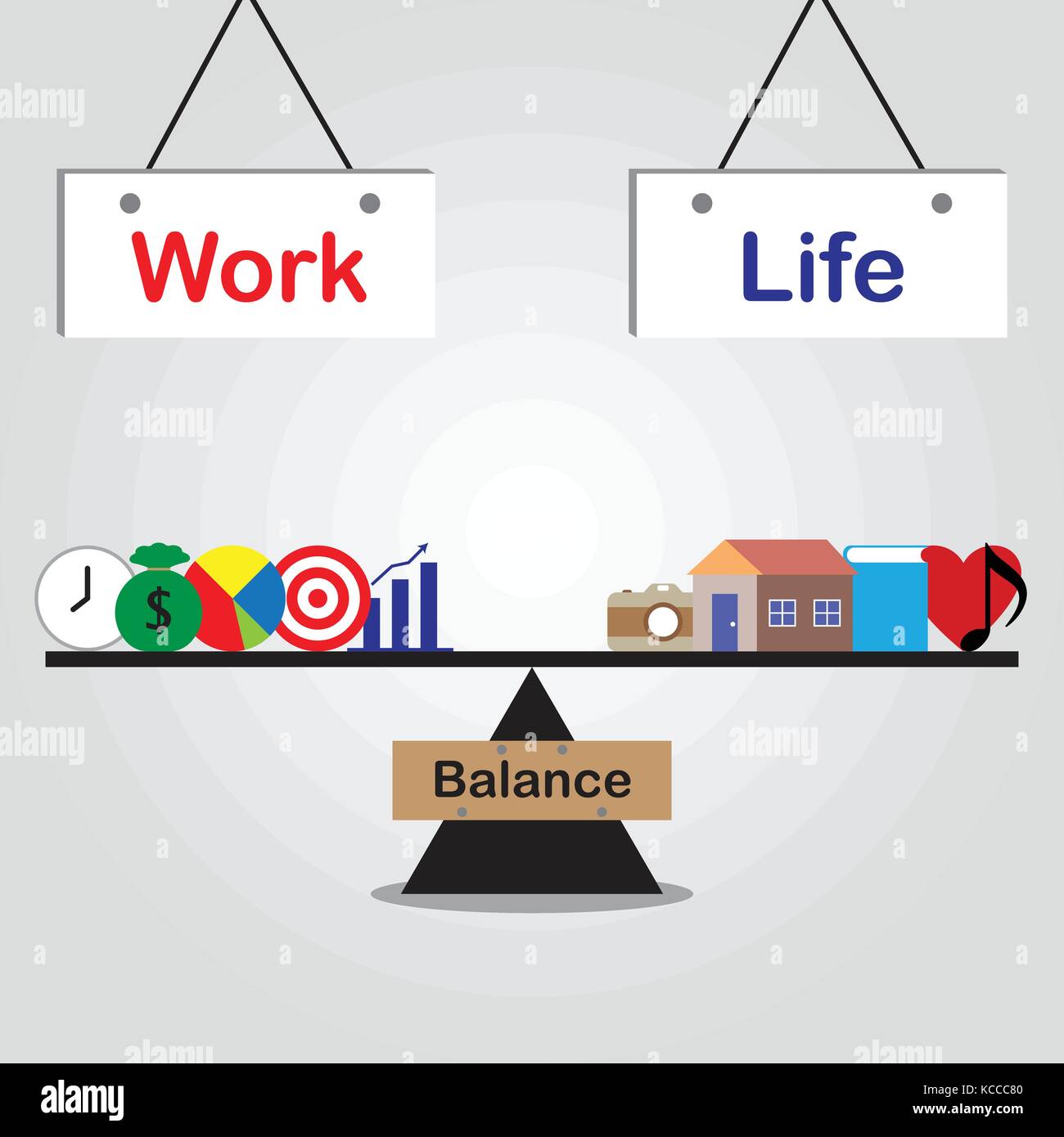Work life balance seesaw Stock Vector Images - Alamy