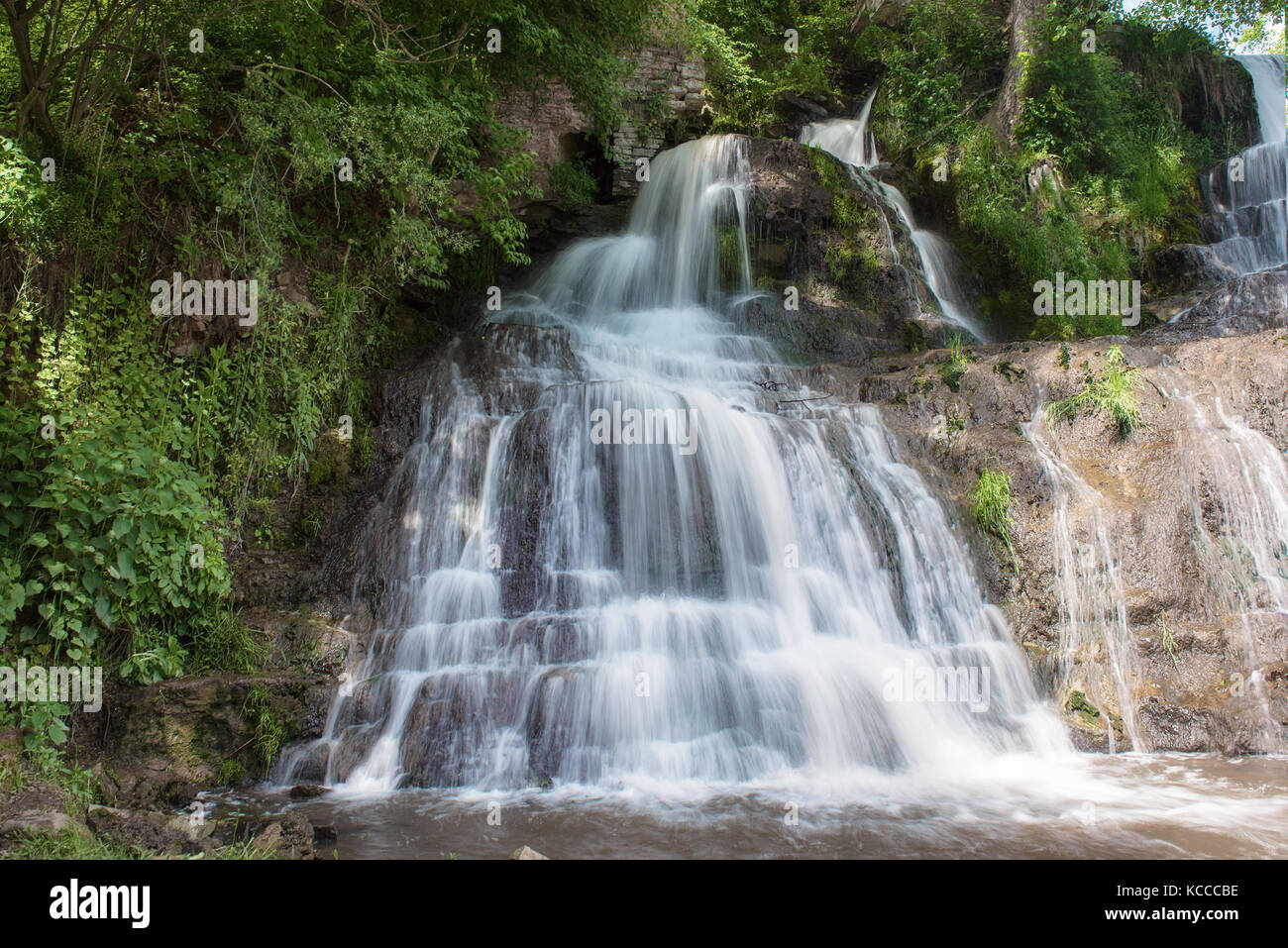 High mountain waterfall Stock Photo - Alamy