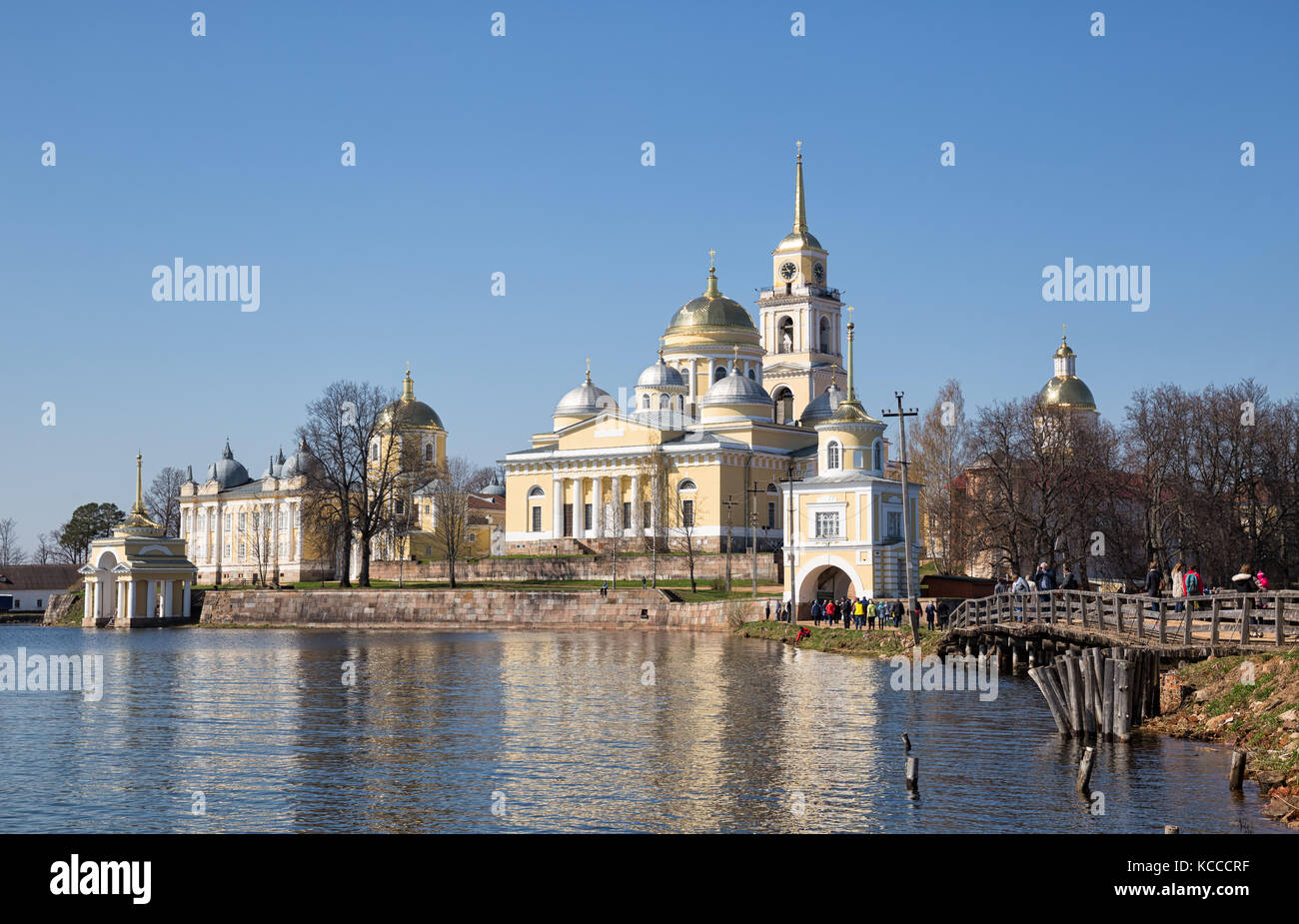 Nilov Monastery on Stolobny island on Lake Seliger. Nilo-Stolobensky ...