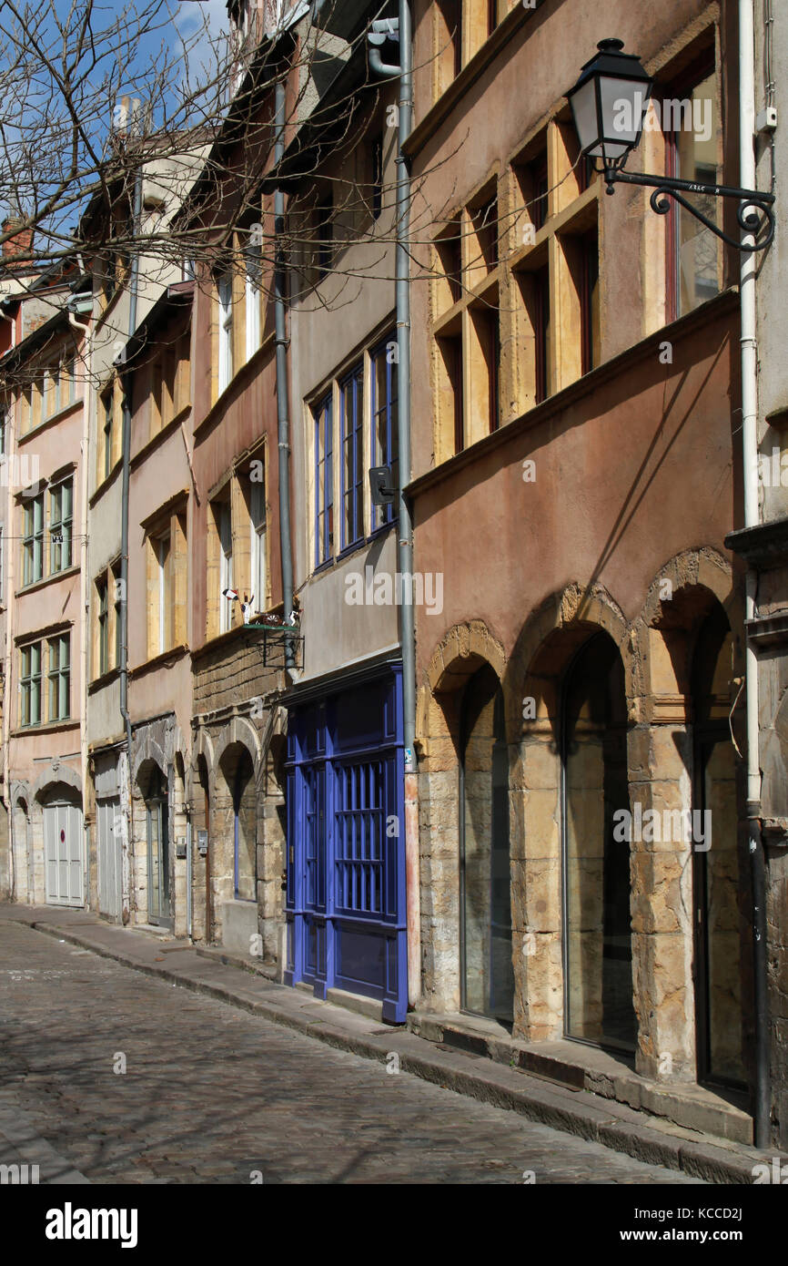 Old renaissance house in Saint Georges district, in old Lyon Stock ...