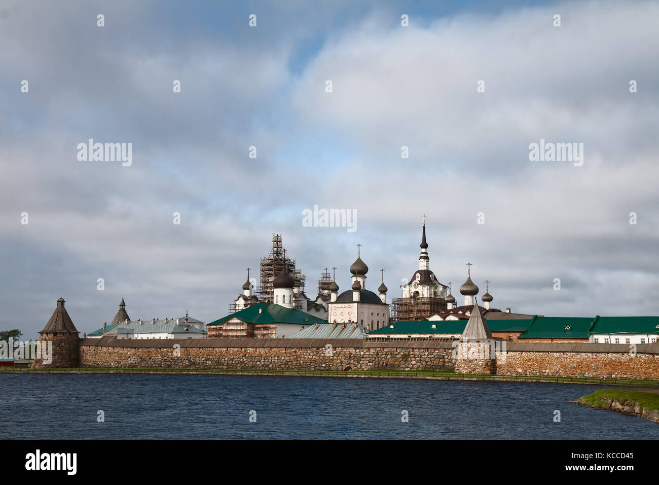The Solovetsky Islands. View of the monastery of the Holy lake Stock ...