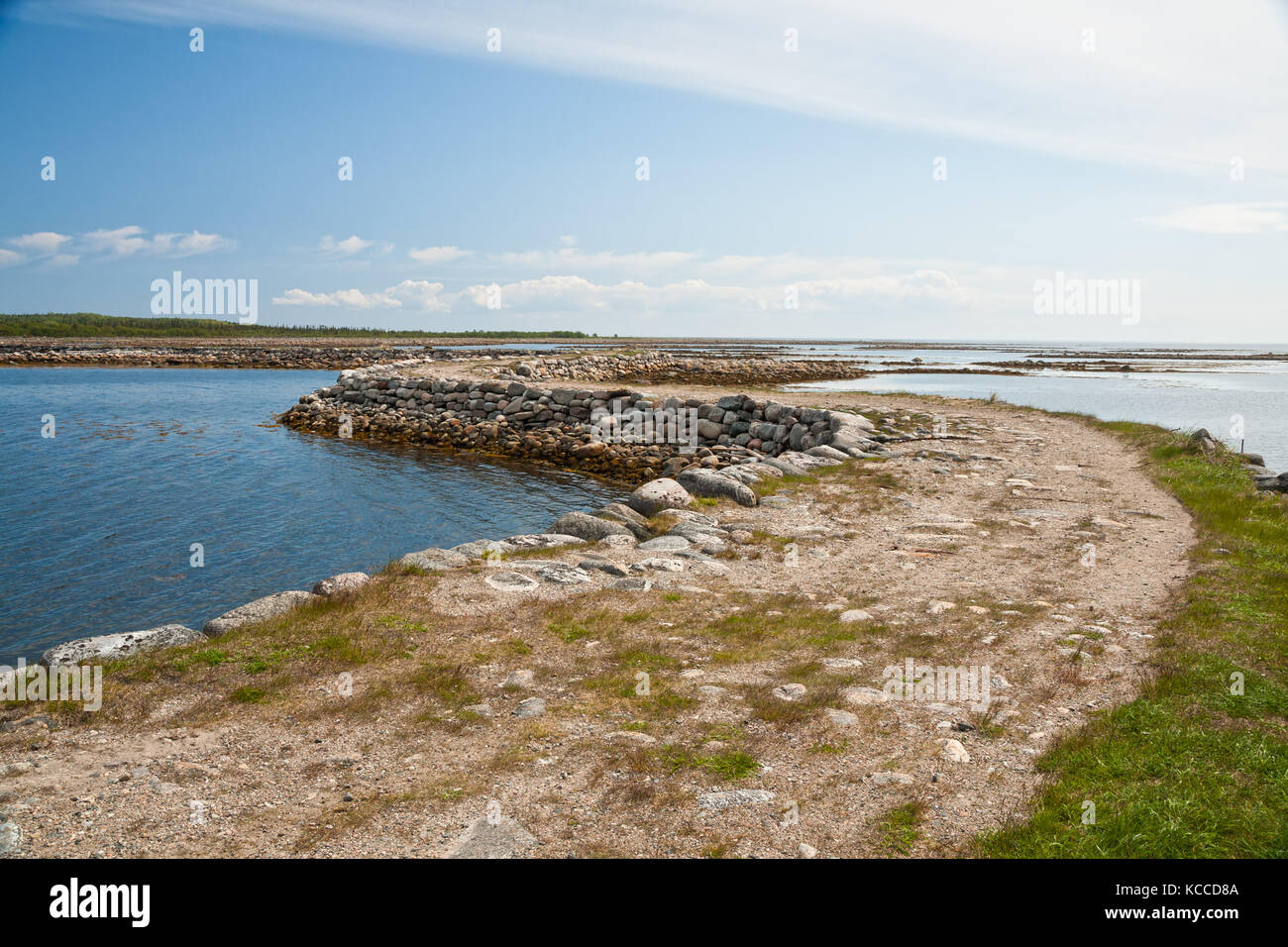 Dam between the Islands of the Solovetsky archipelago, Russia Stock ...