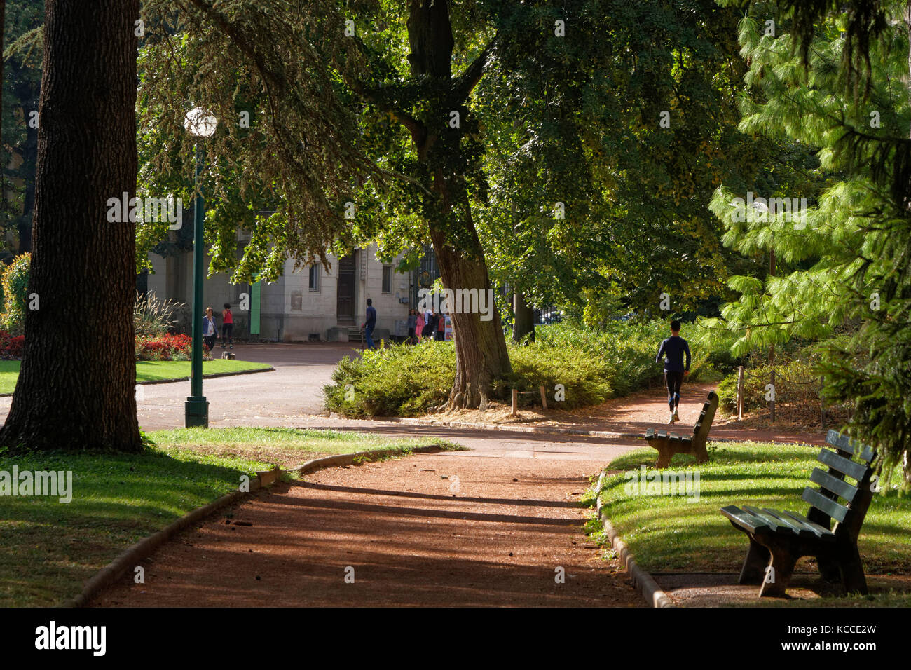 LYON, FRANCE, September 15, 2016 : A beautiful day in Parc de la Tete d ...