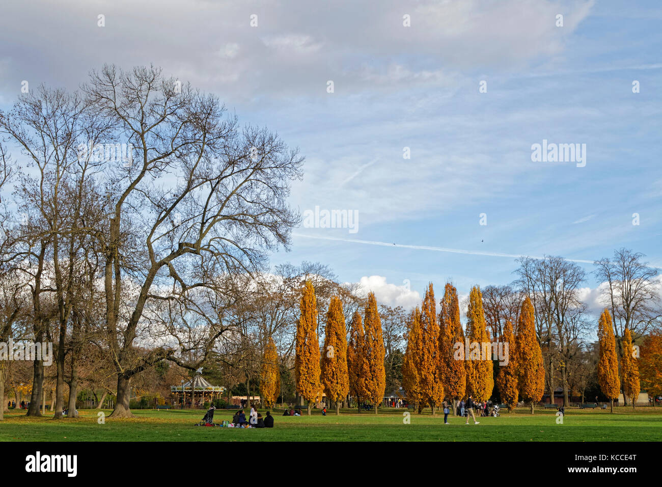 LYON, FRANCE, November 19, 2016 : Fall in Parc de la Tete d'Or. The ...
