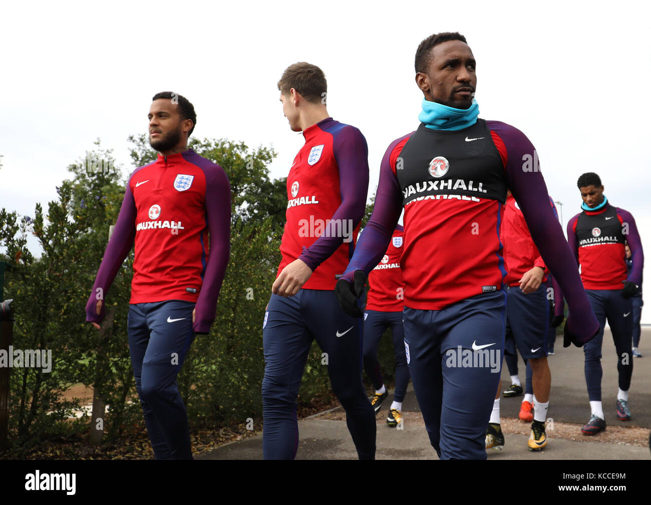 England's Jermain Defoe (right) during the training session at Enfield ...