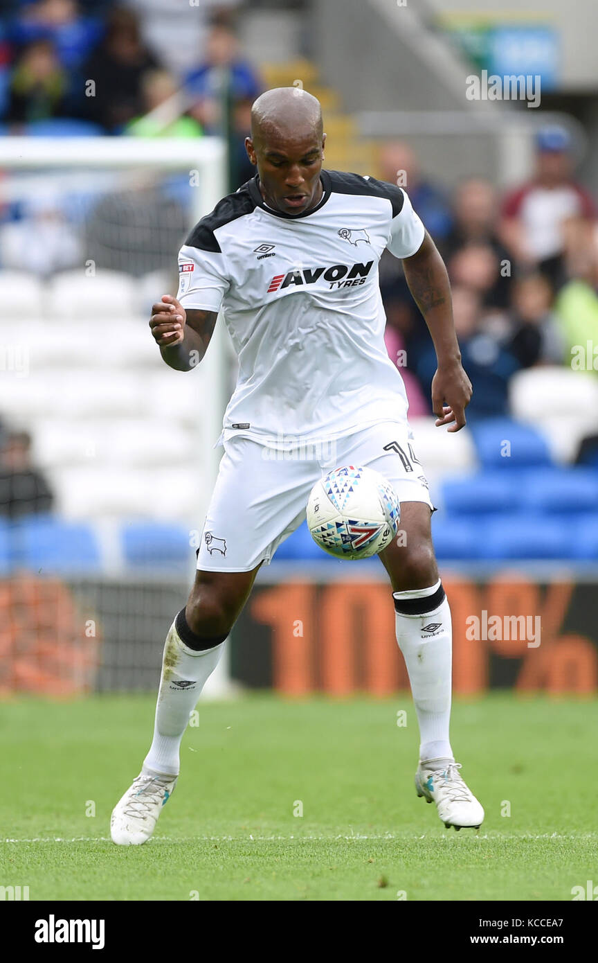 Derby County's Andre Wisdom Stock Photo - Alamy