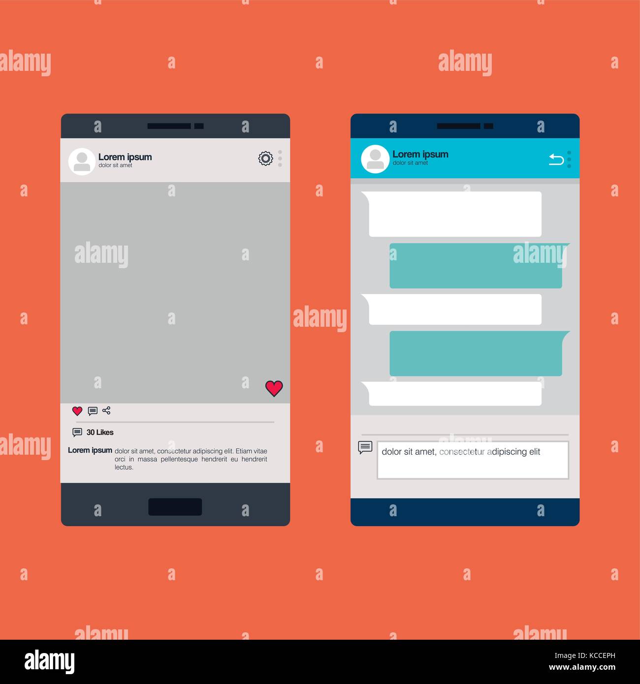 smartphones set with template Stock Vector Image & Art - Alamy