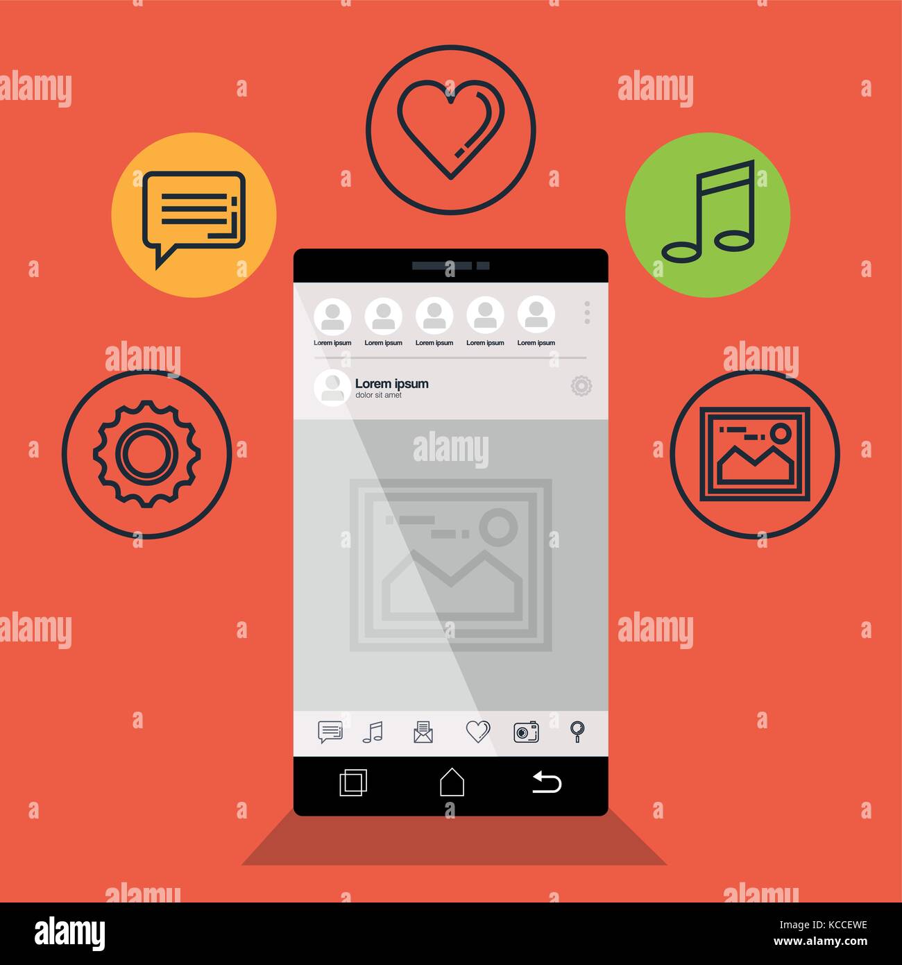 smartphone with applications menu Stock Vector Image & Art - Alamy