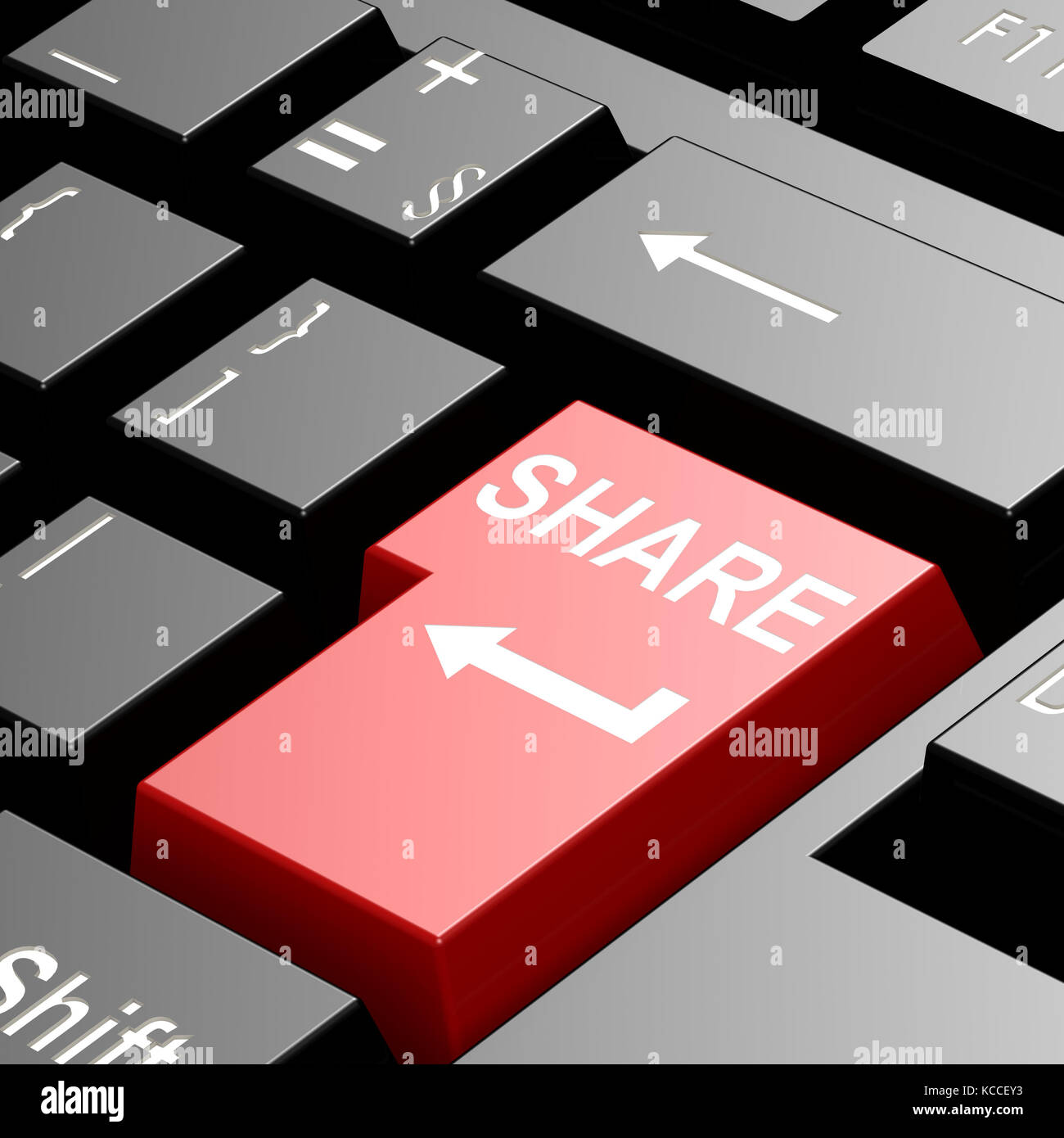 Share word on red keyboard image with hi-res rendered artwork that ...