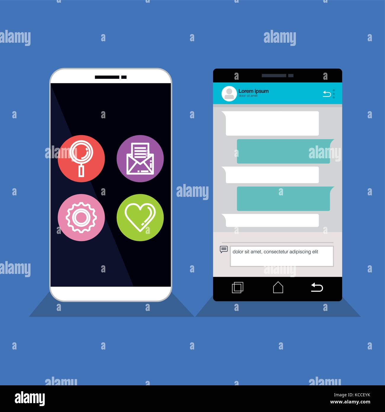 smartphones set with template Stock Vector Image & Art - Alamy