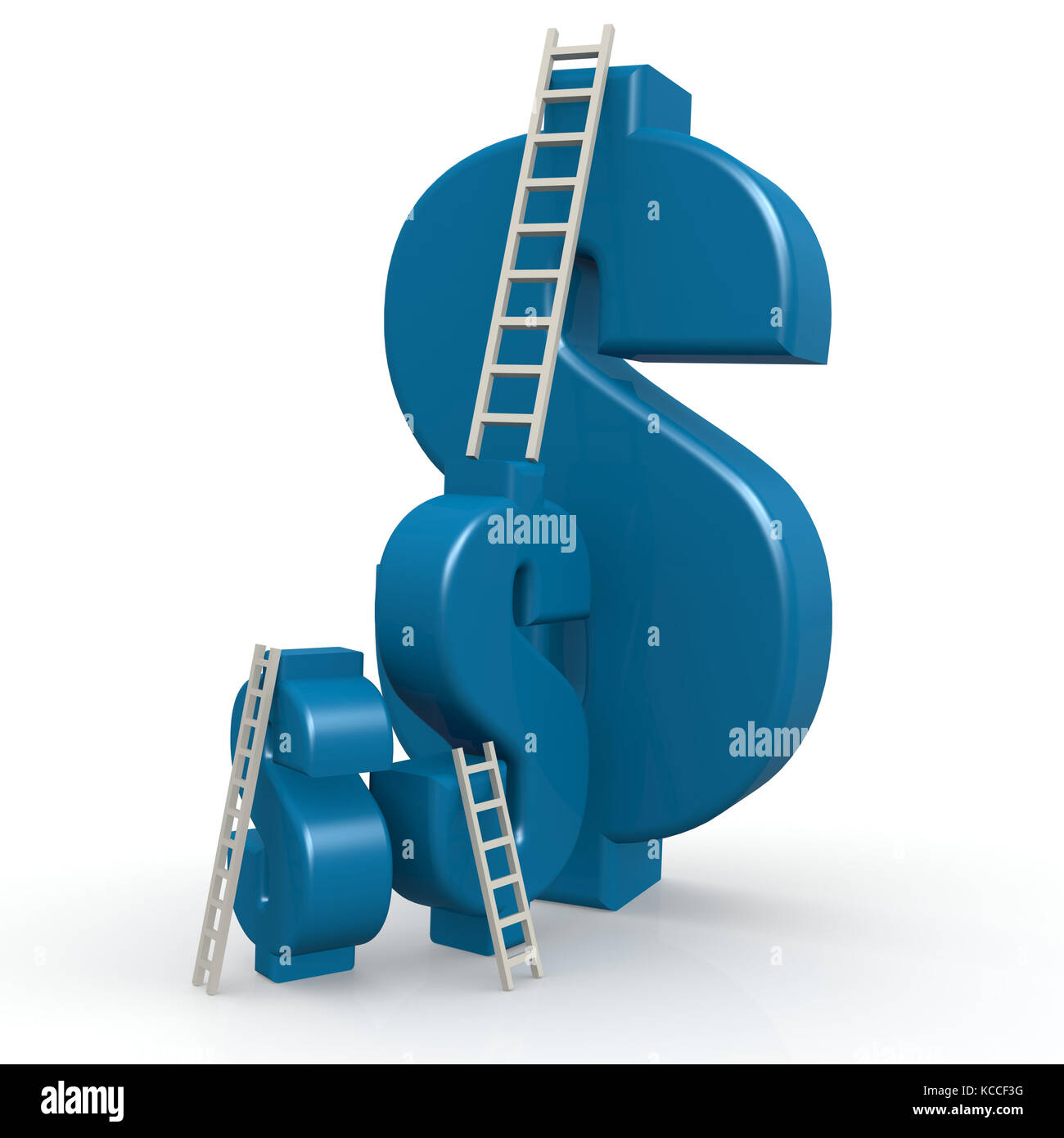 Blue dollar signs with ladder image with hi-res rendered artwork that ...