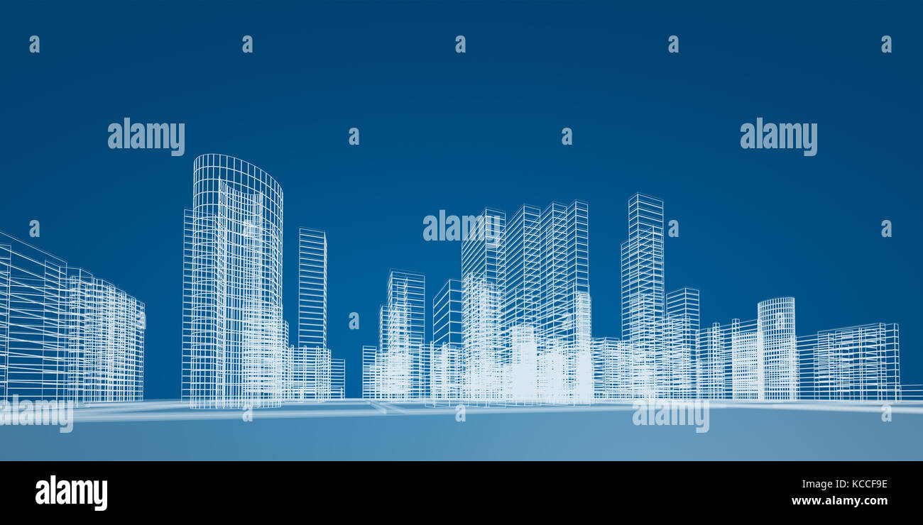 City scene 3d rendering Stock Photo - Alamy