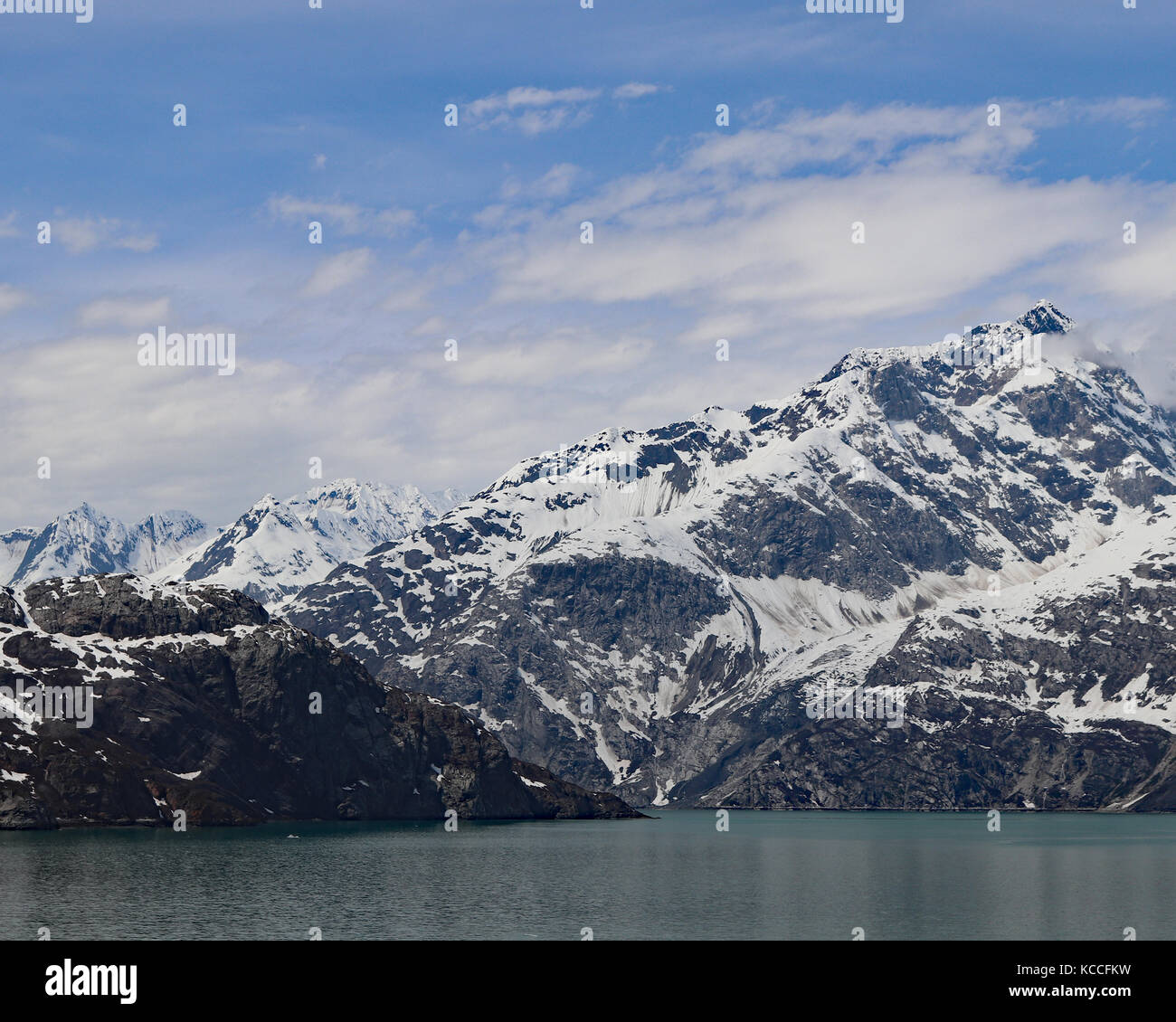 Landscape mountain view along the shore of College Fjord, Alaska Stock ...