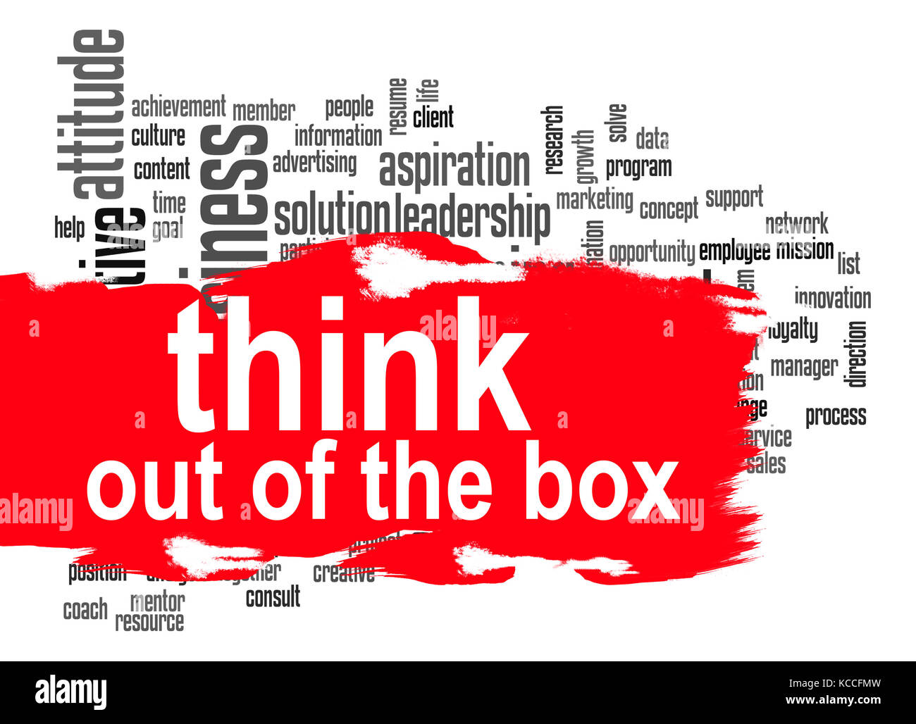 Think out of the box word cloud image with hi-res rendered artwork that ...
