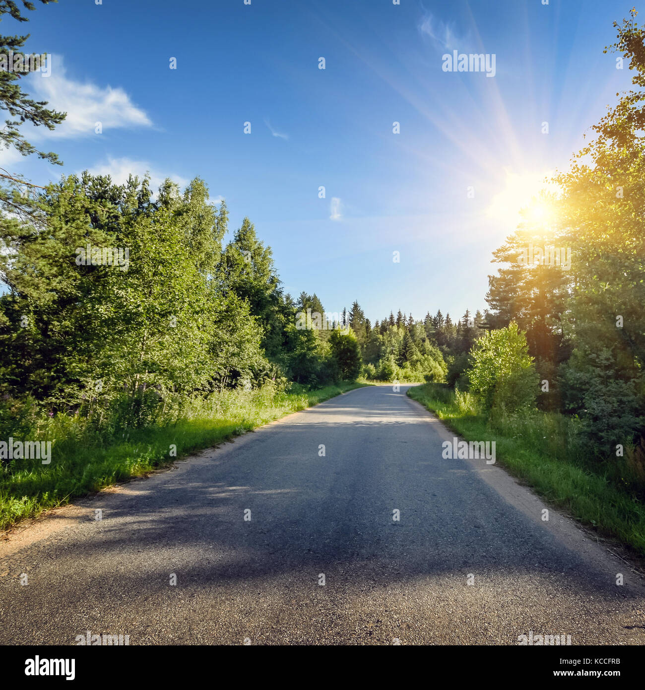 Rural road landscape Stock Photo - Alamy