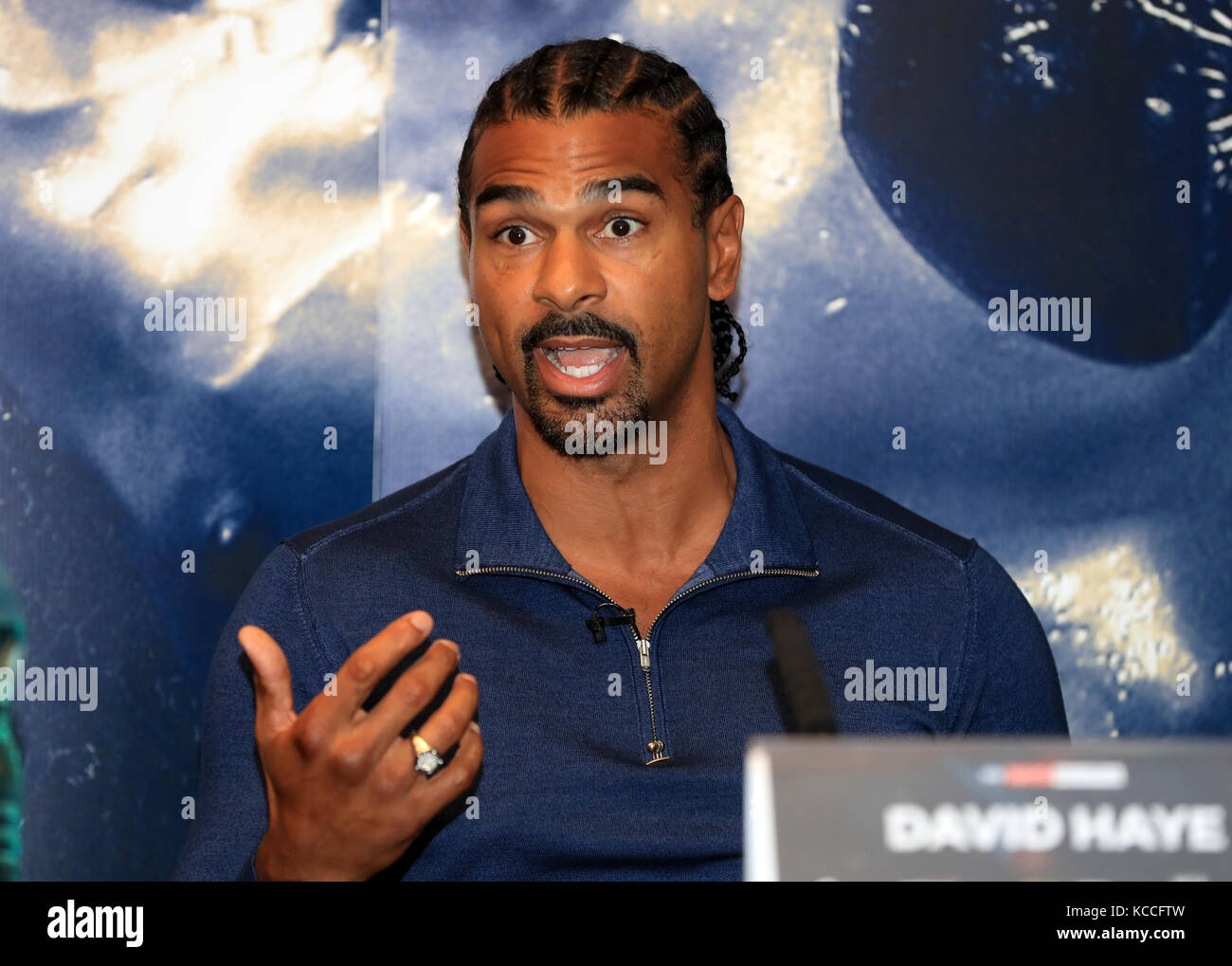 David Haye during the press conference at Park Plaza Westminster Bridge ...