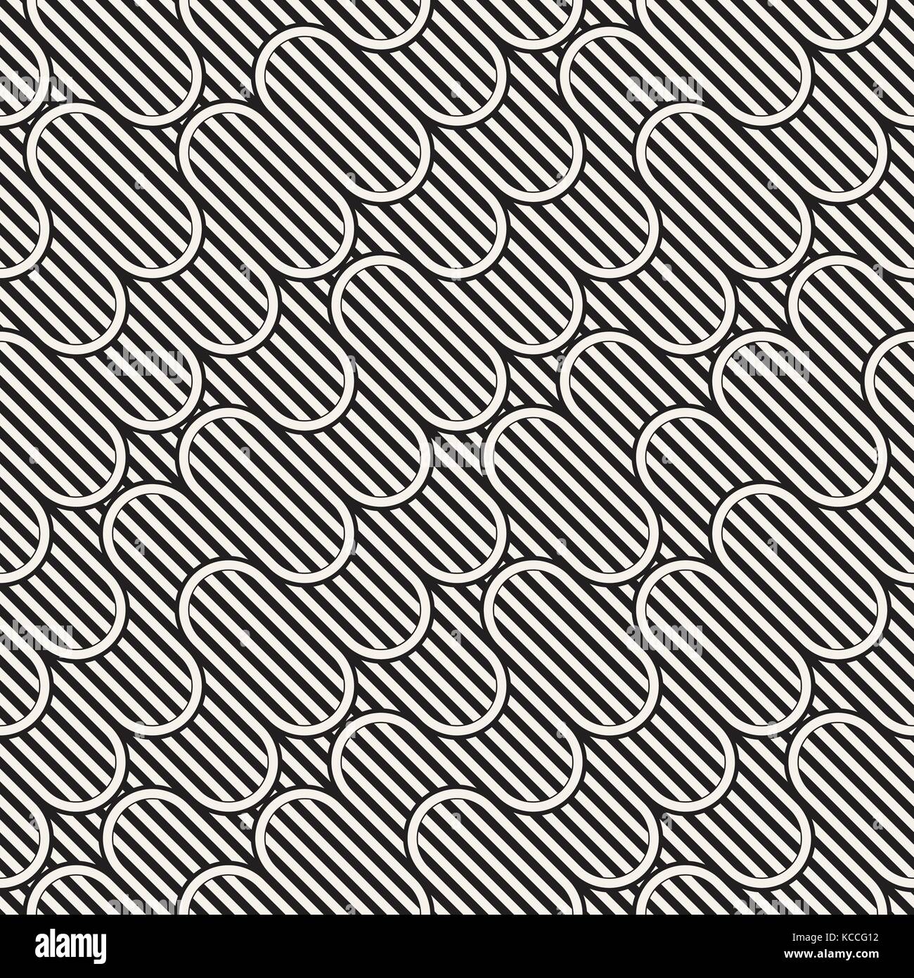 Seamless monochrome waving pattern. Abstract stripy background. Vector ...
