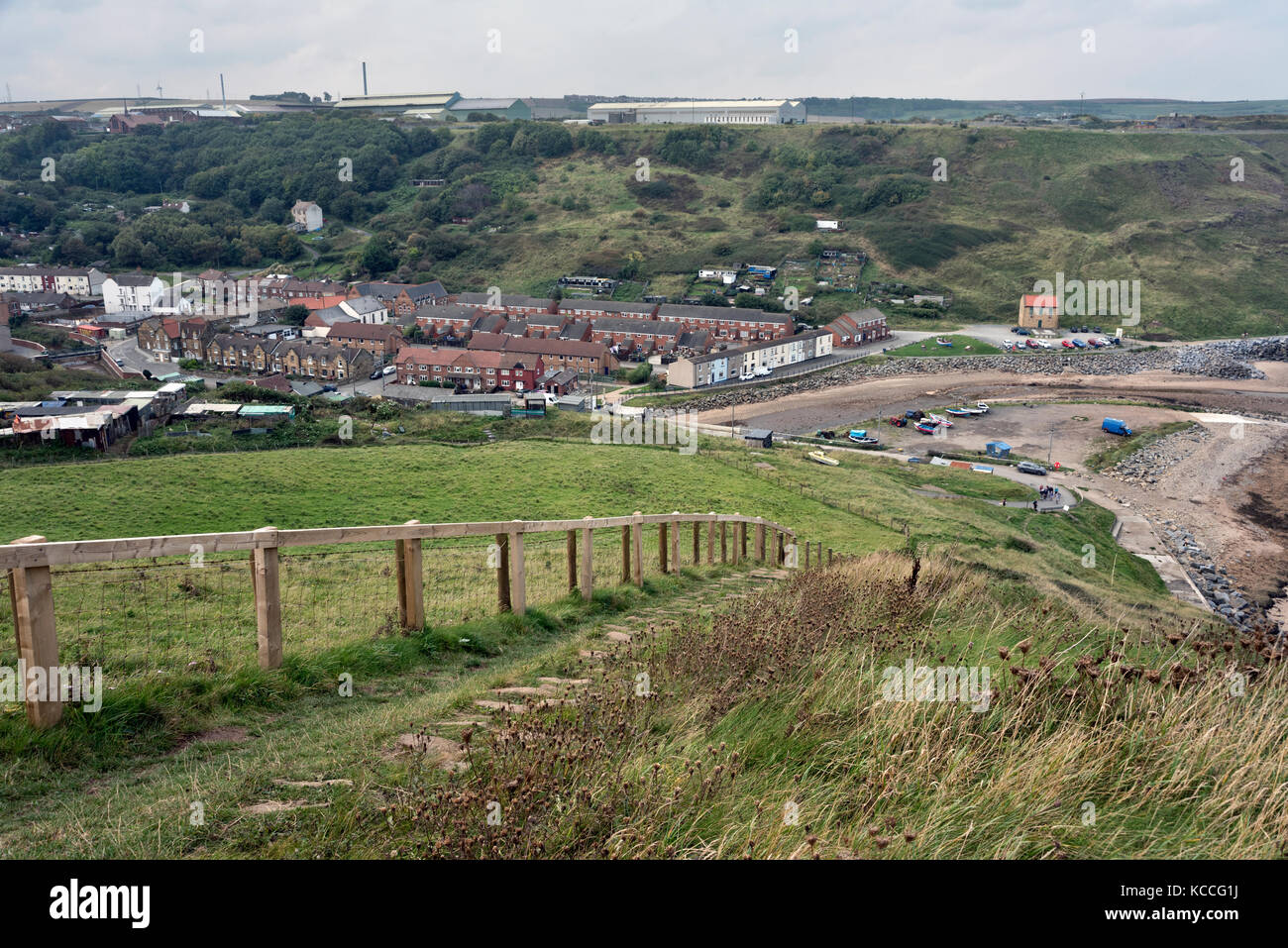 The village of Skinningrove on the Cleveland coast, seen from the ...