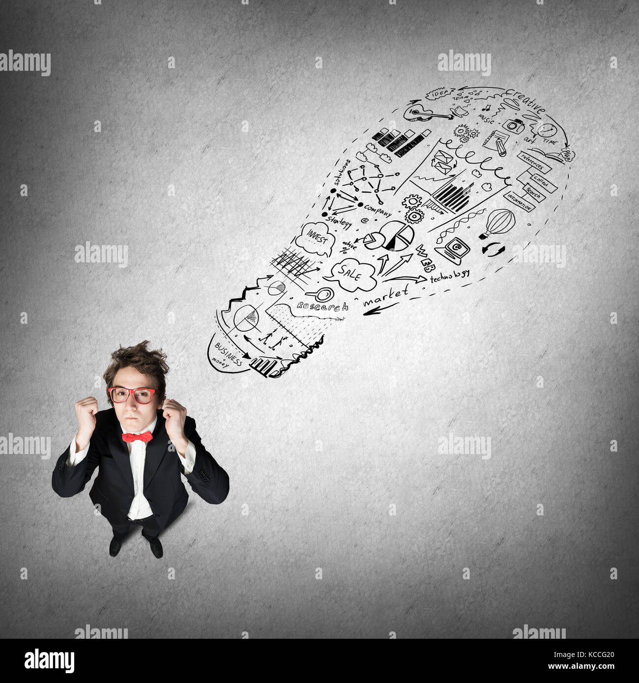 Funny perspective man Stock Photo - Alamy