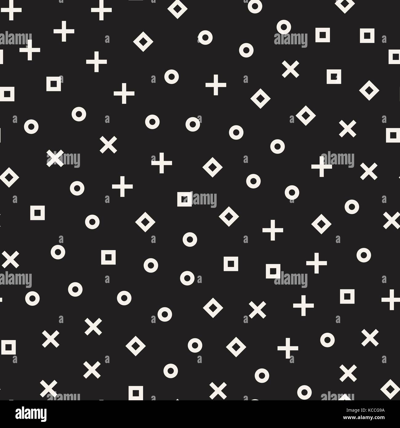Retro geometric line shapes seamless patterns. Abstract jumble textures ...