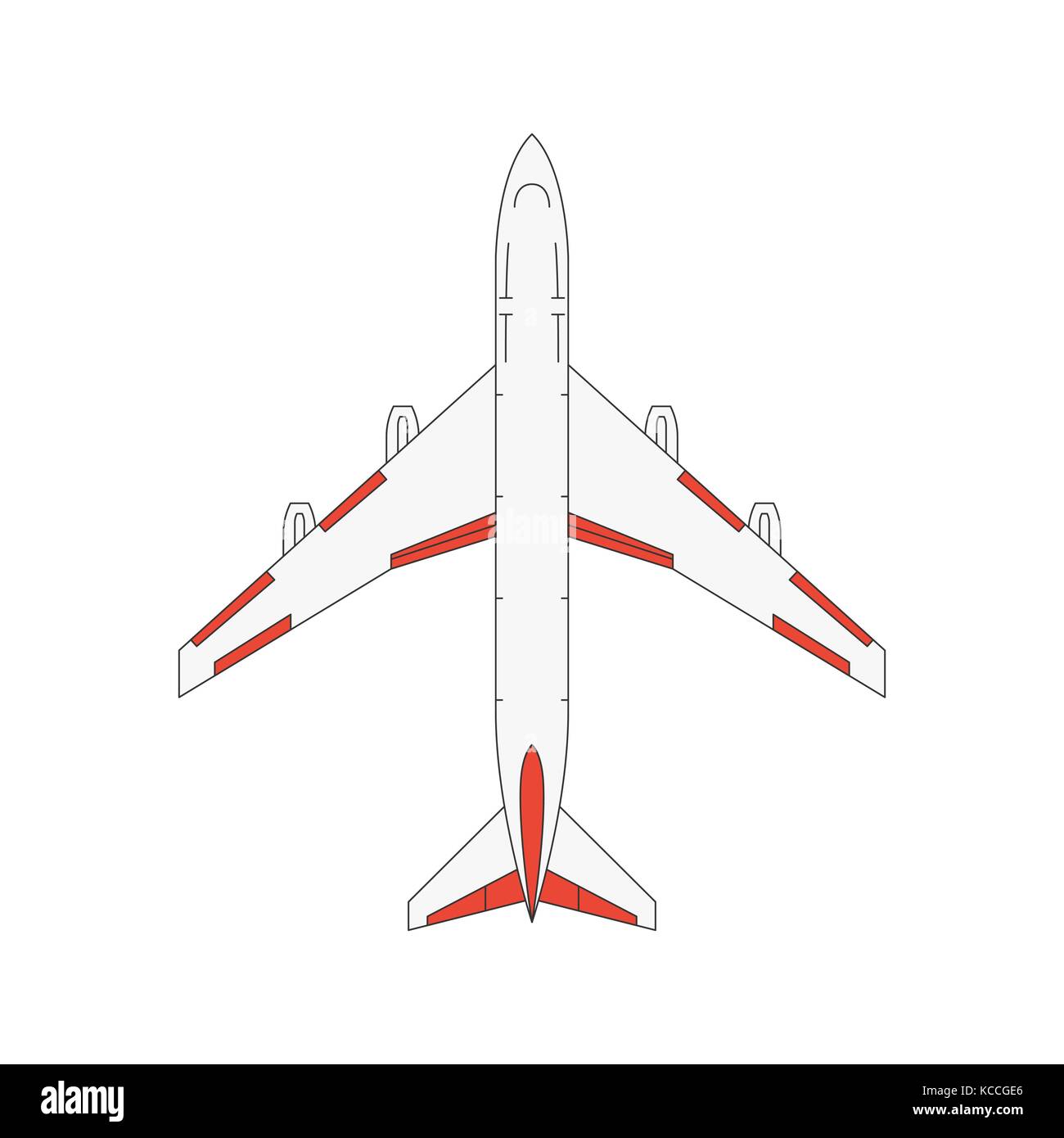 Vector illustration of an airplane model on white background. Aircraft ...