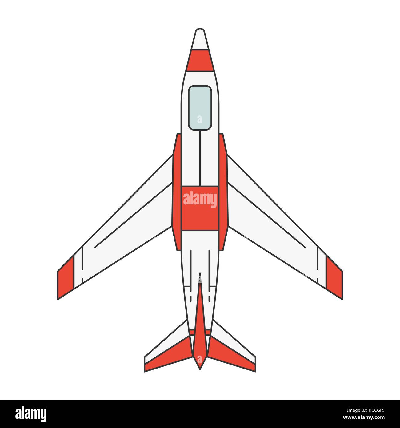 Vector illustration of a military airplane model on white background ...