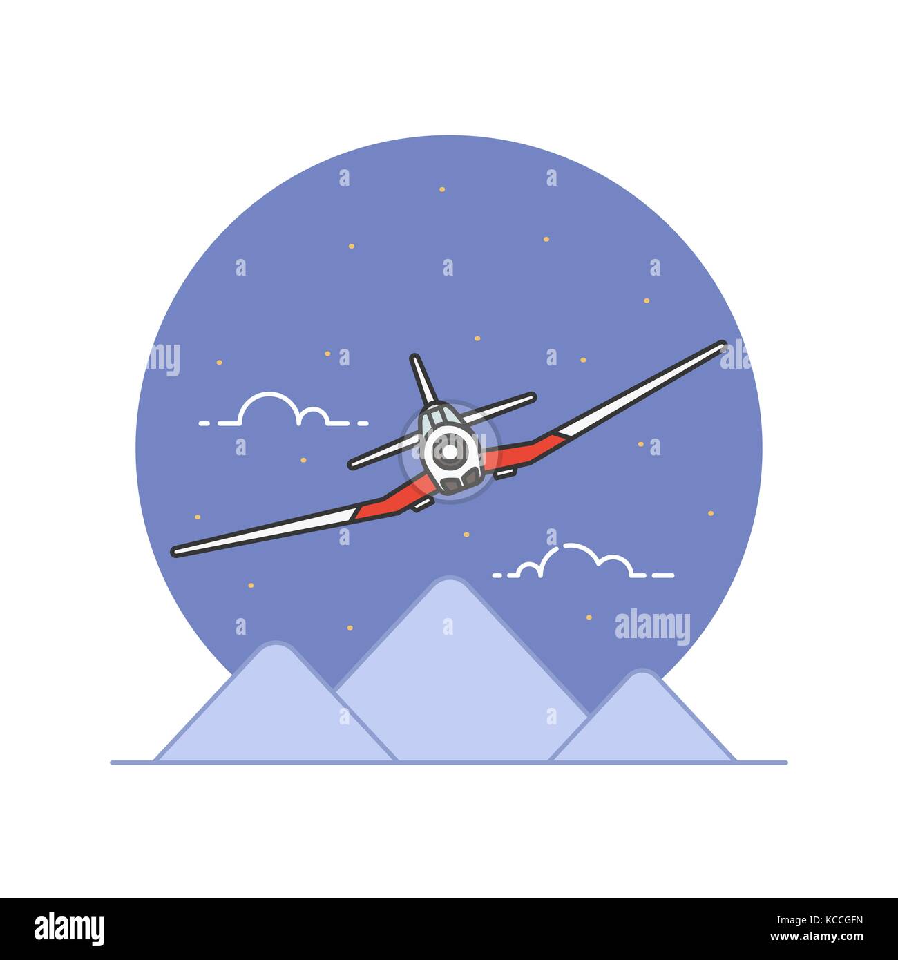 Vector illustration of an airplane model on white background. Aircraft ...