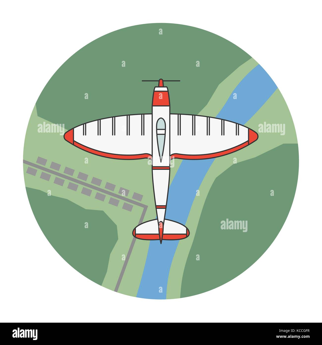 Vector illustration of an airplane model on white background. Aircraft ...