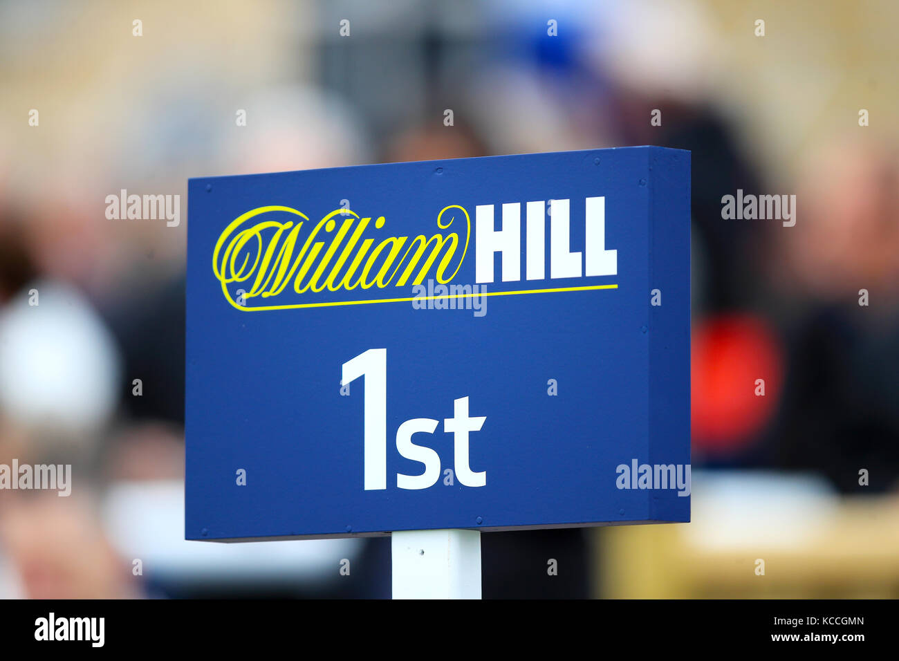 A first position sign with William Hill branding Stock Photo - Alamy