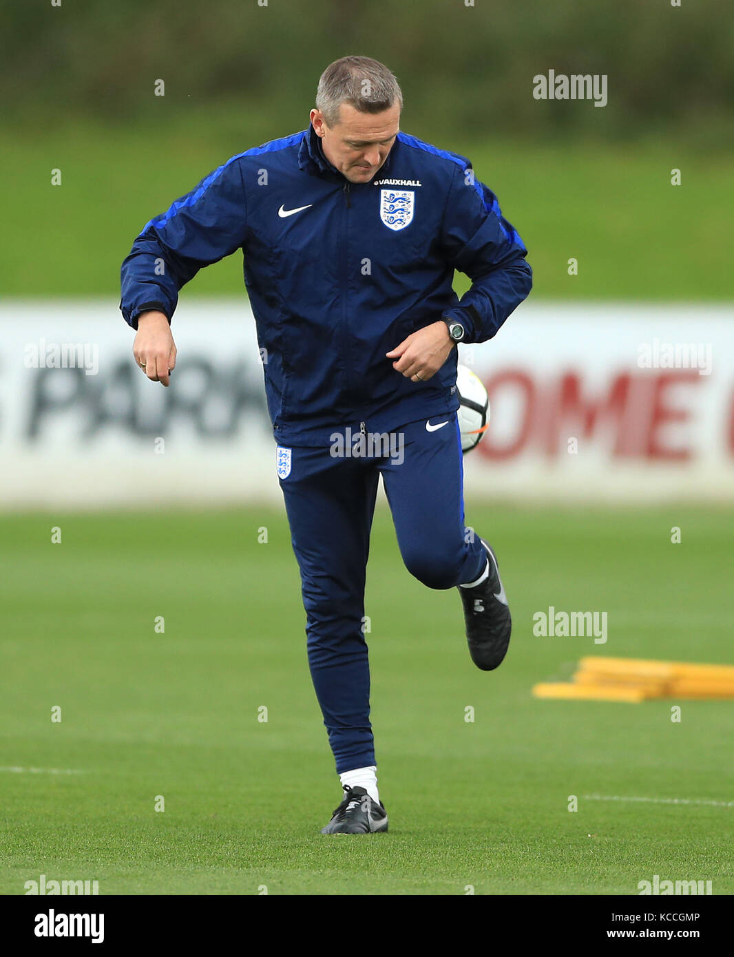 England U21's manager Aidy Boothroyd during the training session at St ...