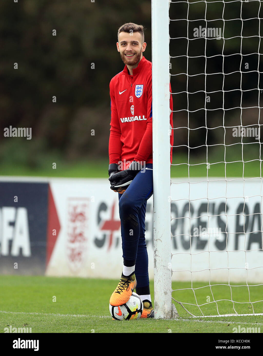 England's Angus Gunn during the training session at St George's Park ...