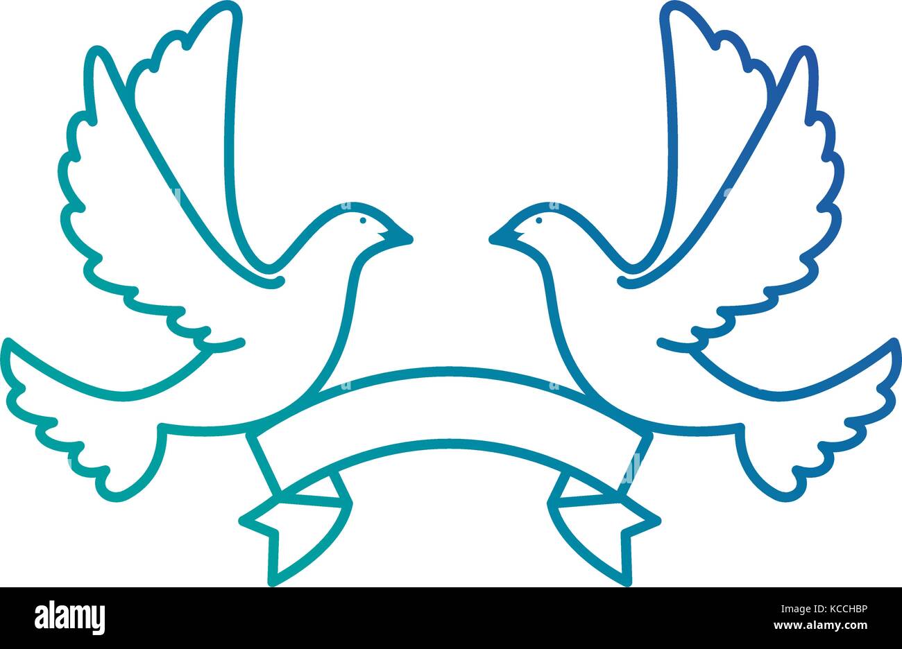 Wedding Doves With Ribbon