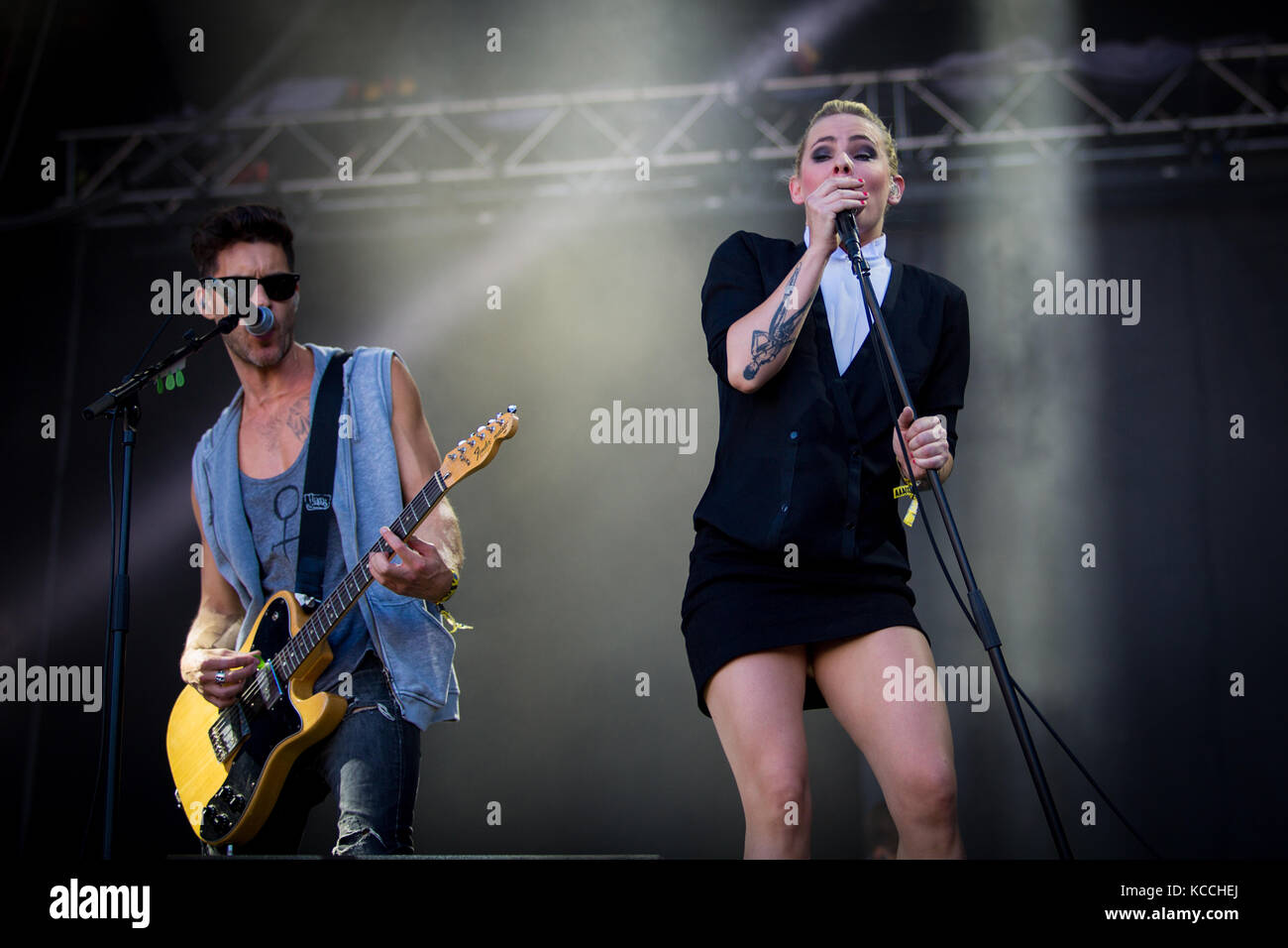 The Swedish indie rock and new wave band The Sounds performs a live ...