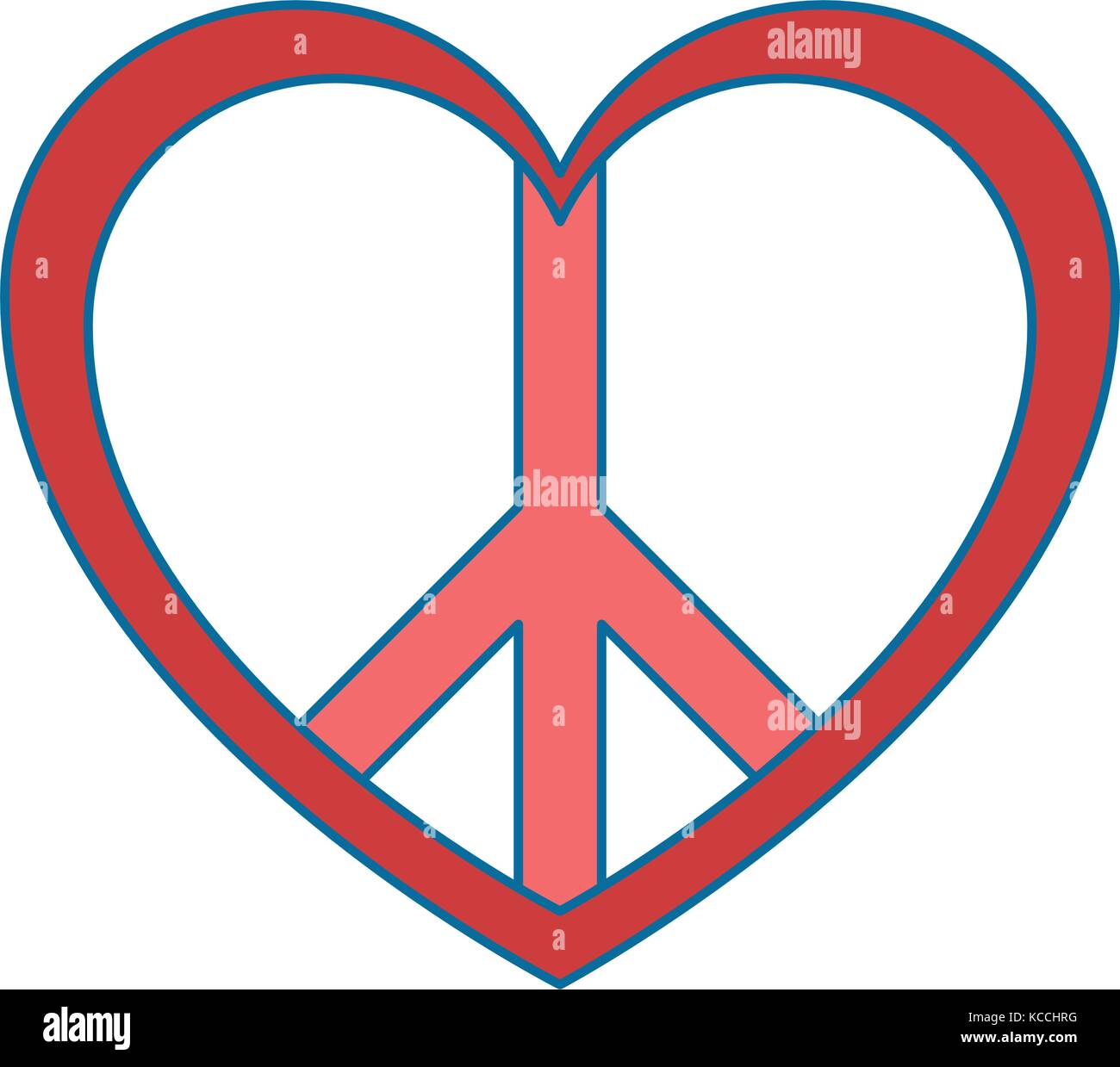 peace symbol with heart vector illustration design Stock Vector Image ...