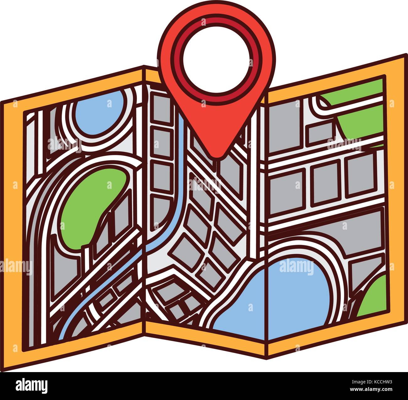 map navigation gps with pointer isolated on white background Stock ...