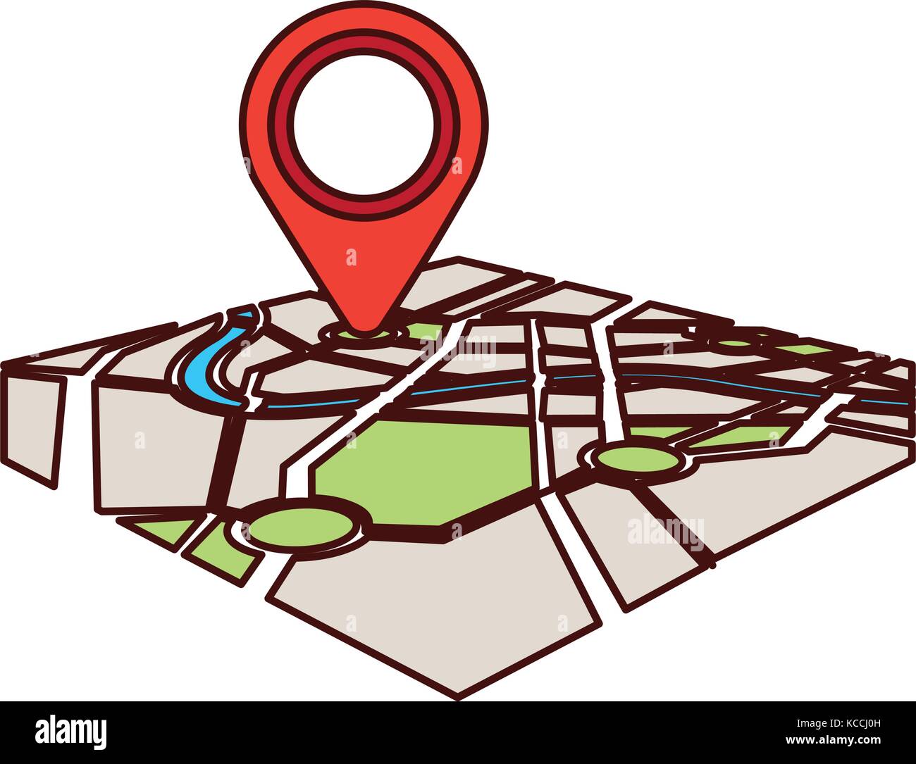 map navigation gps with pointer isolated on white background Stock ...
