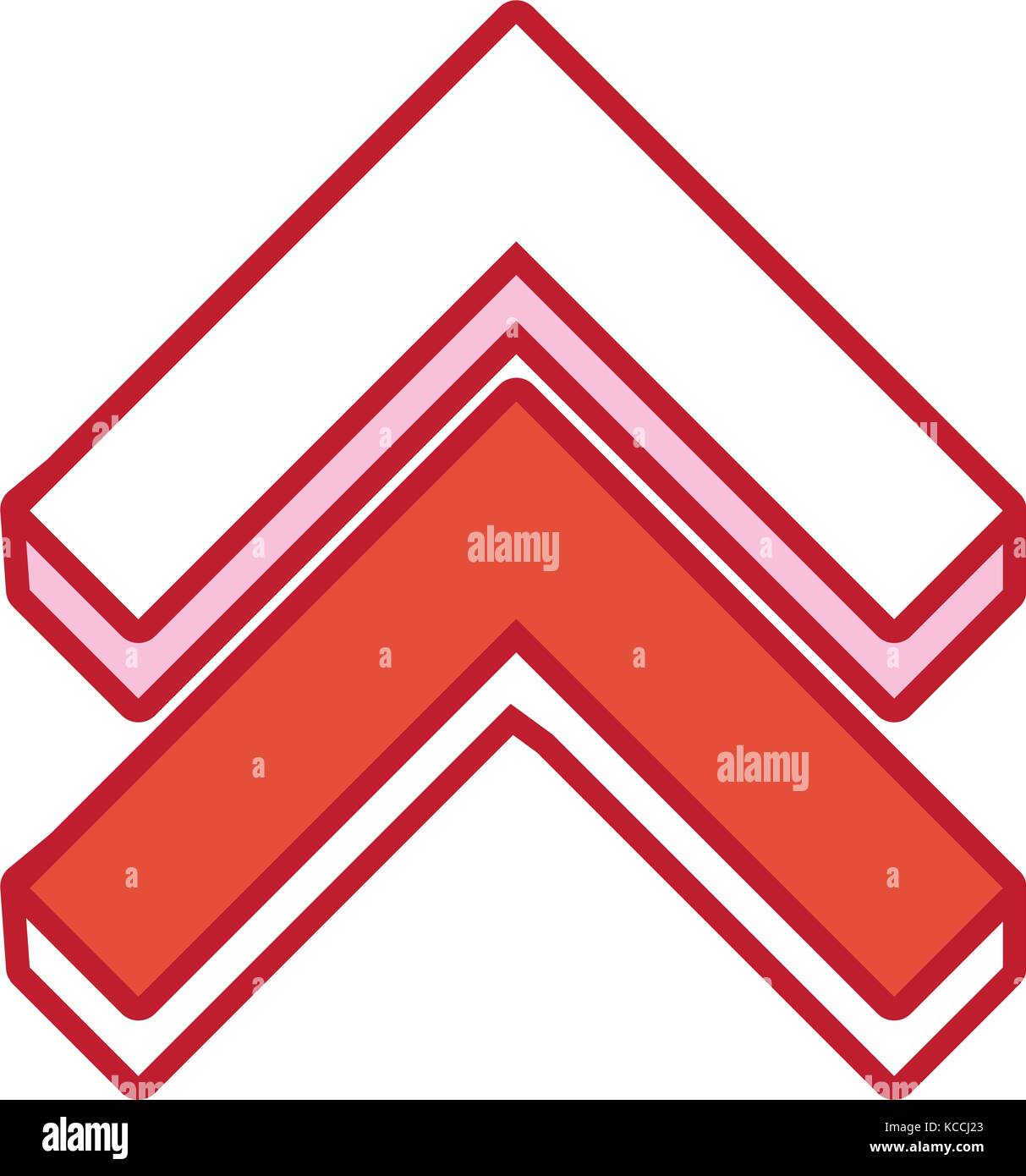 flat line colored arrow over white background vector illustration Stock ...