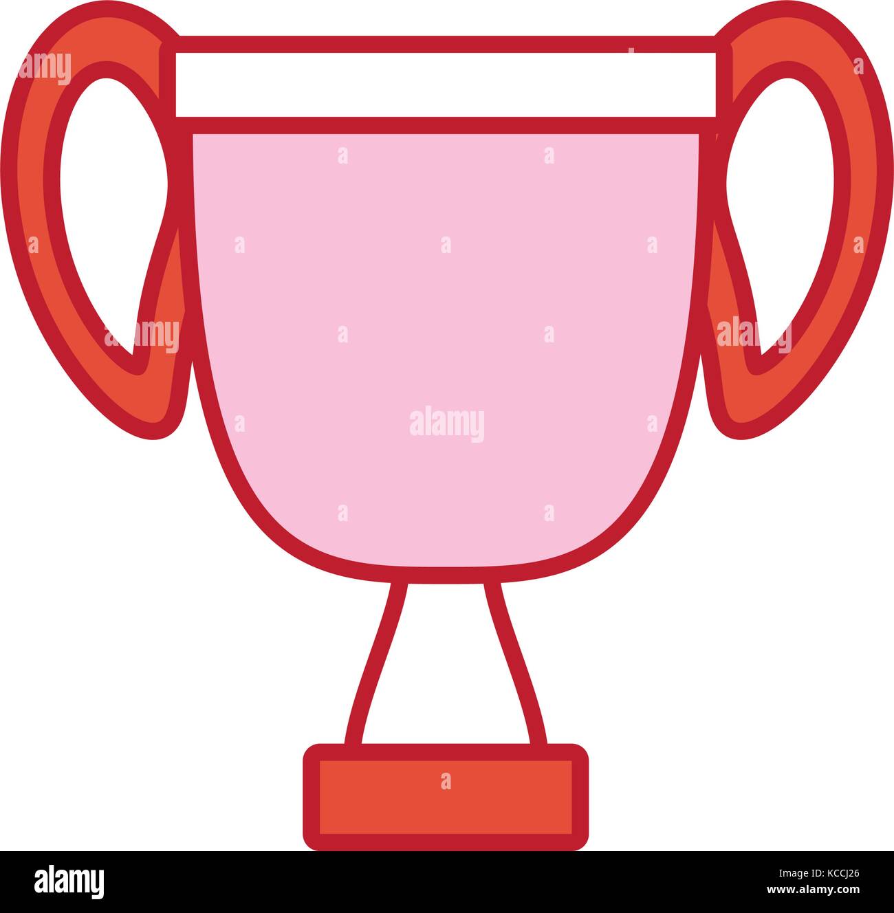 flat line colored trophy over white background vector illustration ...
