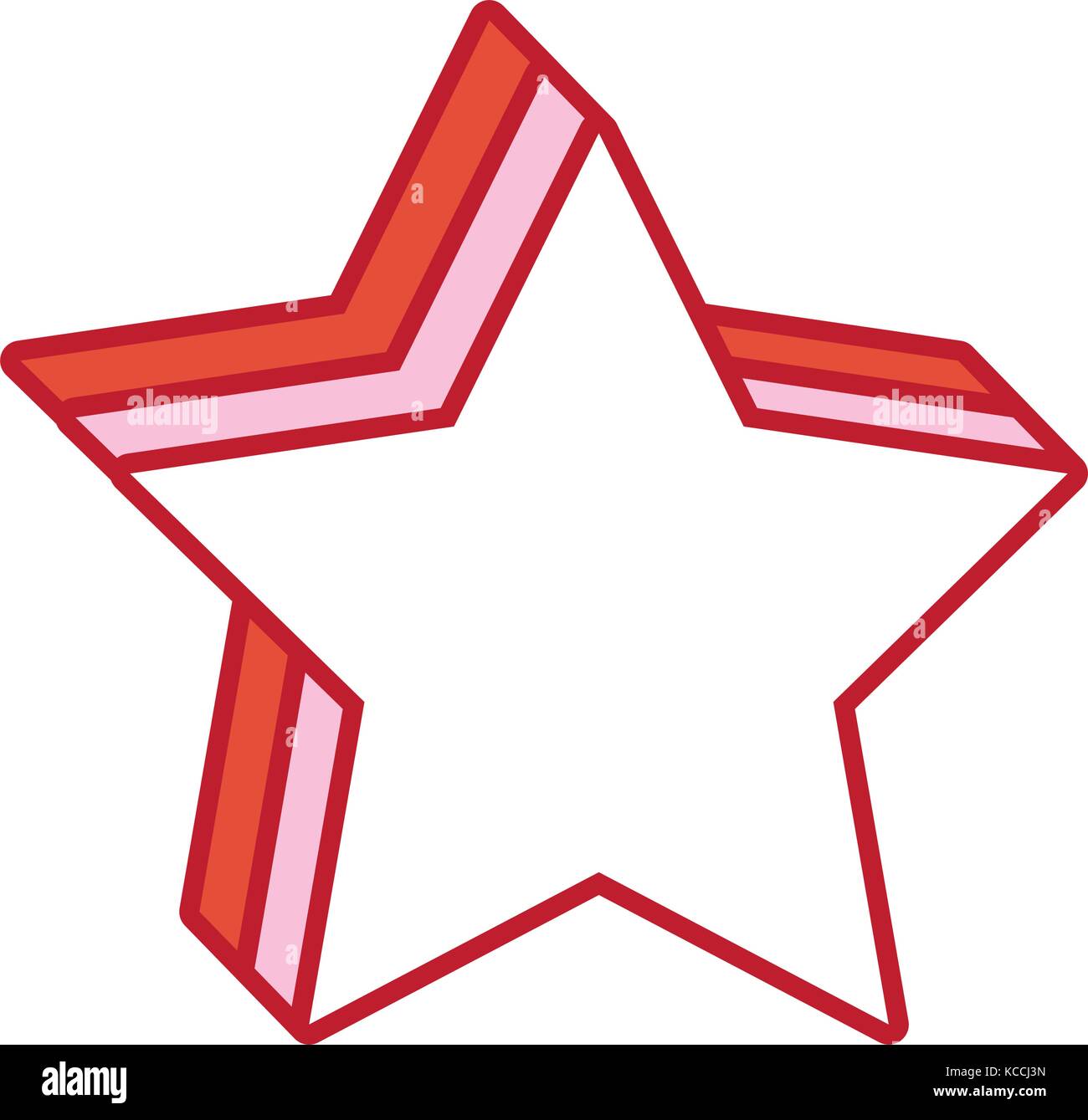 flat line colored star over white background vector illustration Stock ...