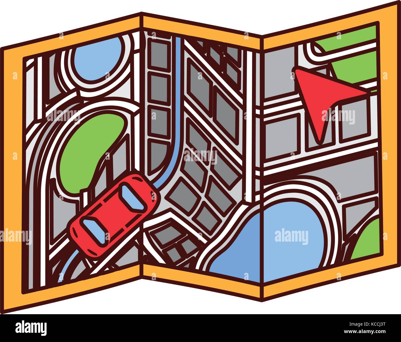 map navigation gps with car arrow pointer isolated on white background ...