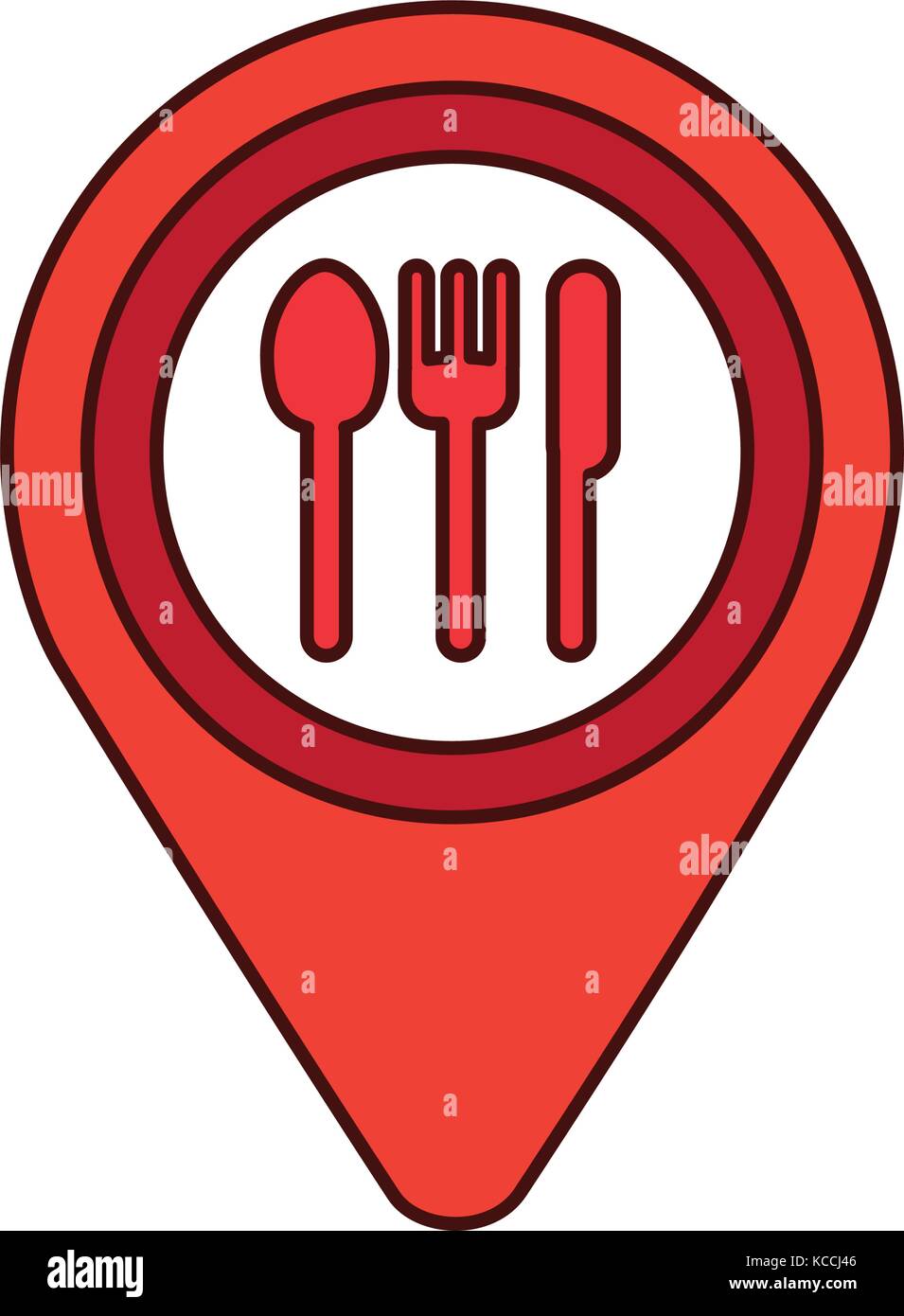 map pin pointer with cafe or restaurant sign icon Stock Vector Image ...