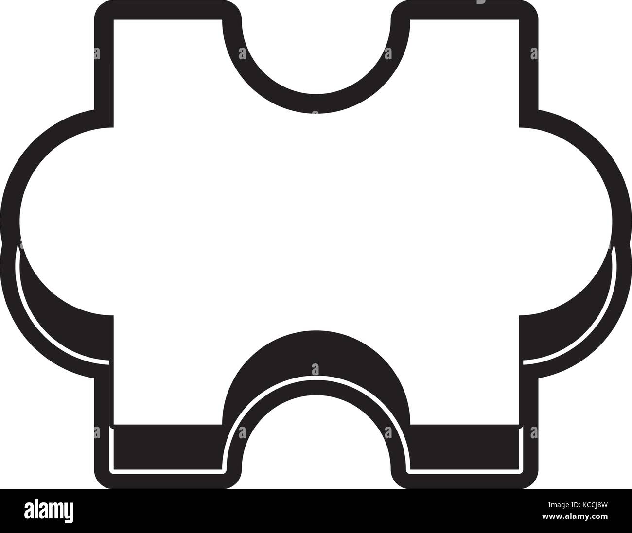 uncolored puzzle piece over white background vector illustration Stock ...