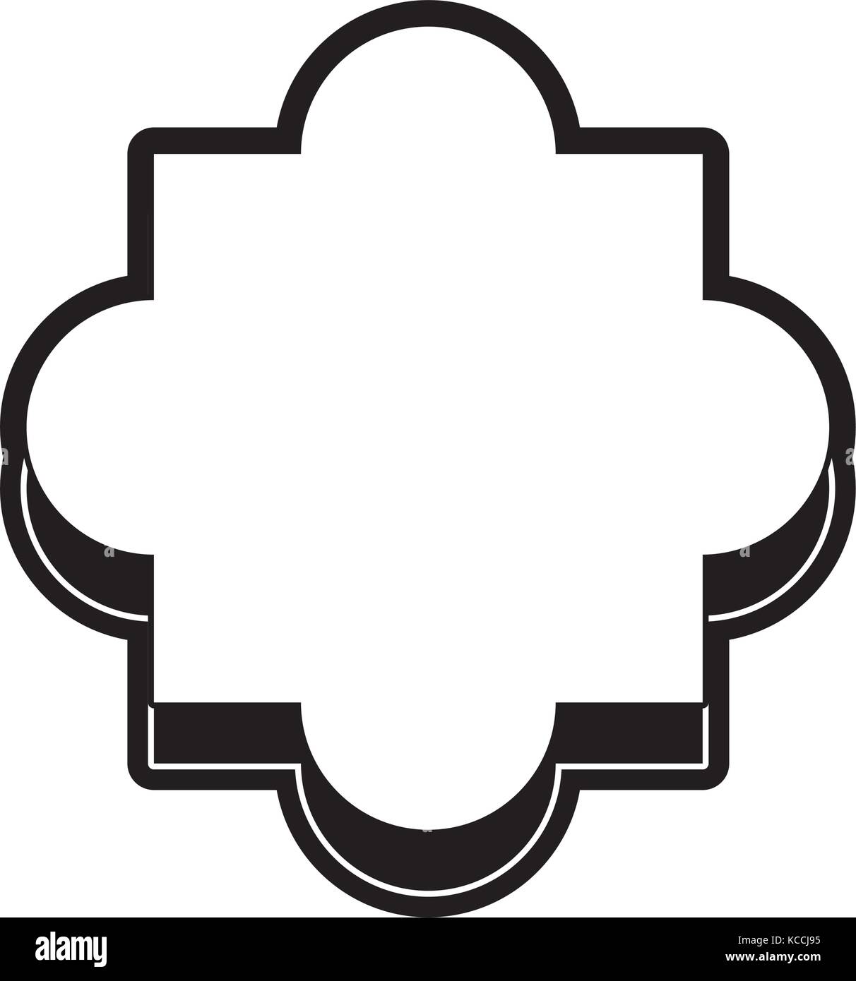 uncolored puzzle piece over white background vector illustration Stock ...